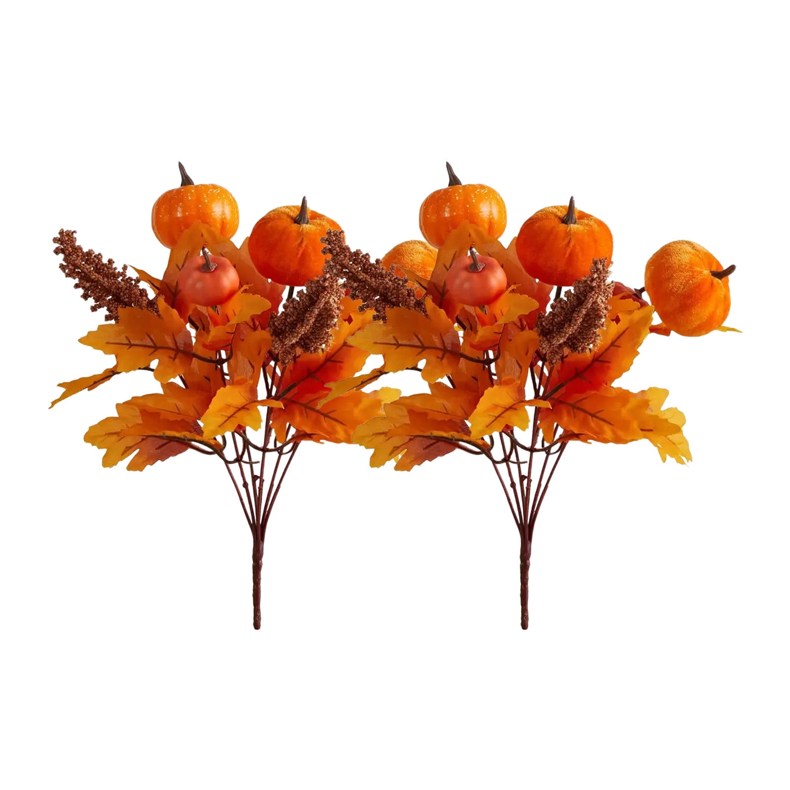 2Pc Thanksgiving Fluffy Maple Leaf Pumpkin Branch Decoration Fall ...