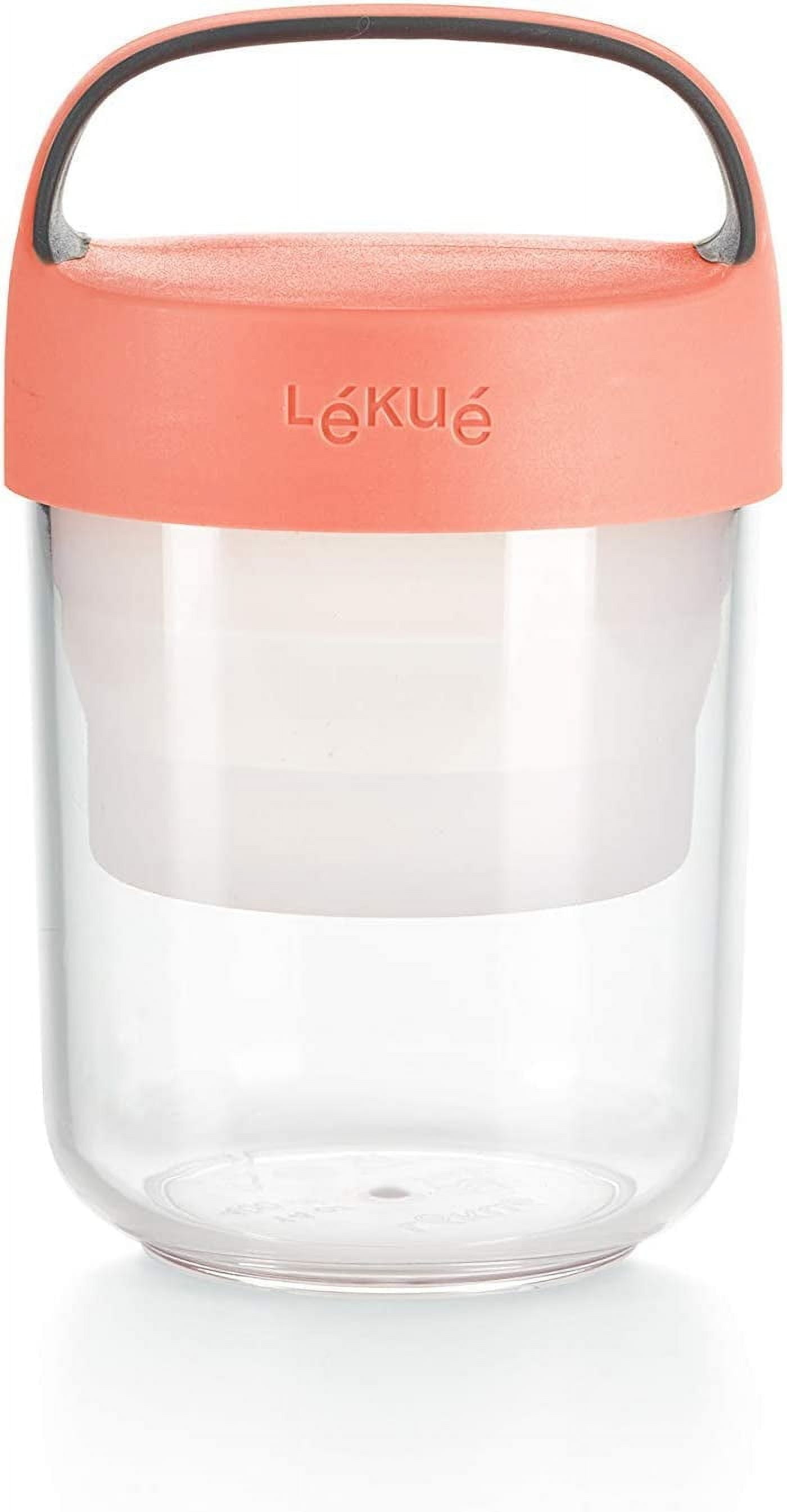 2Pc Travel Jar/Container 14 oz, Collapsible Silicone Insert Separates ...