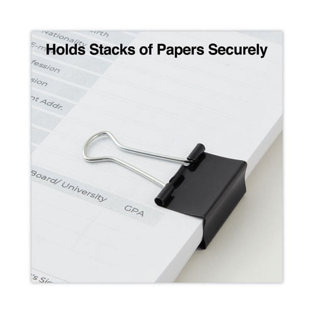 2Pc Universal Binder Clips with Storage Tub, Medium, Black/Silver, 24 ...