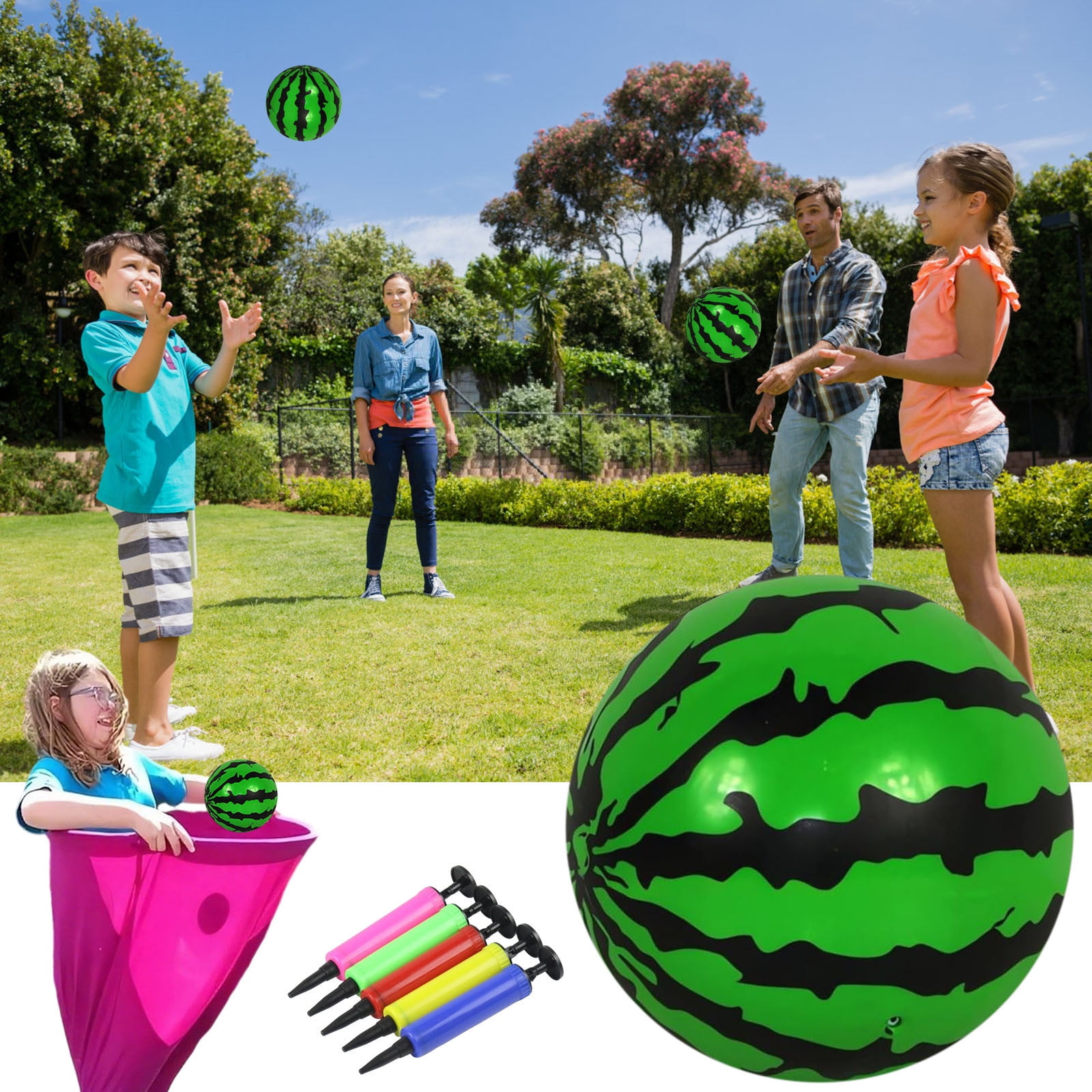 2Pc Watermelon Beach Balls, 15.8'' Inflatable Swimming Pool Toys For ...