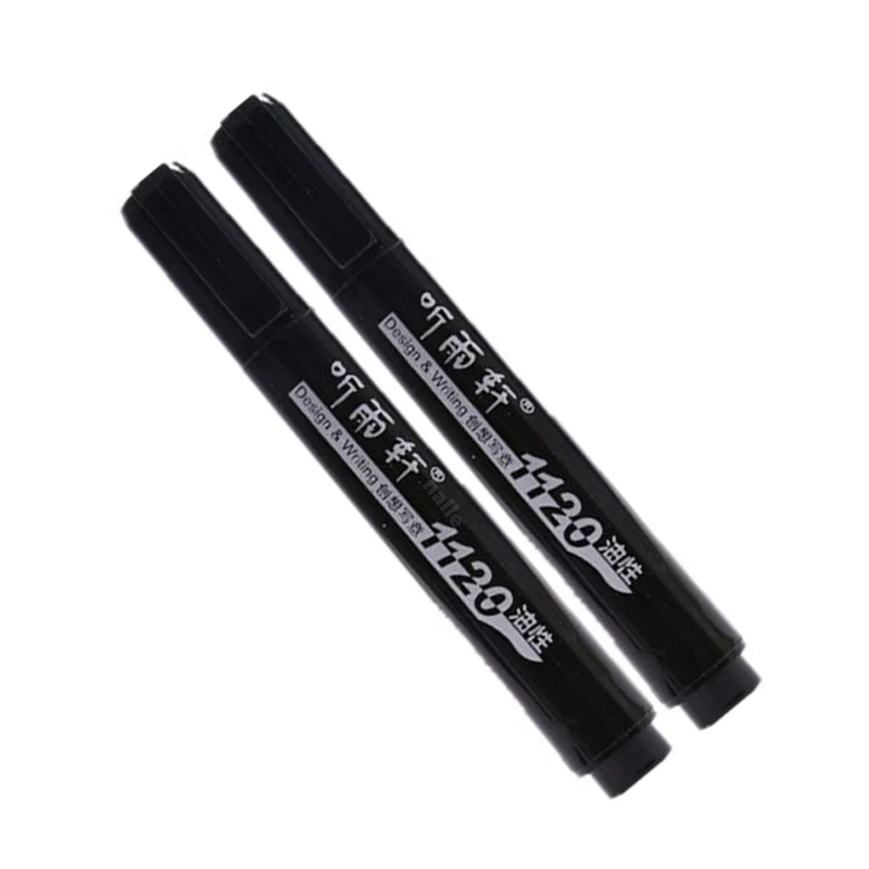 2Pc Waterproof Permanent White Marker Pens 3mm Writing Fabric Craftwork ...