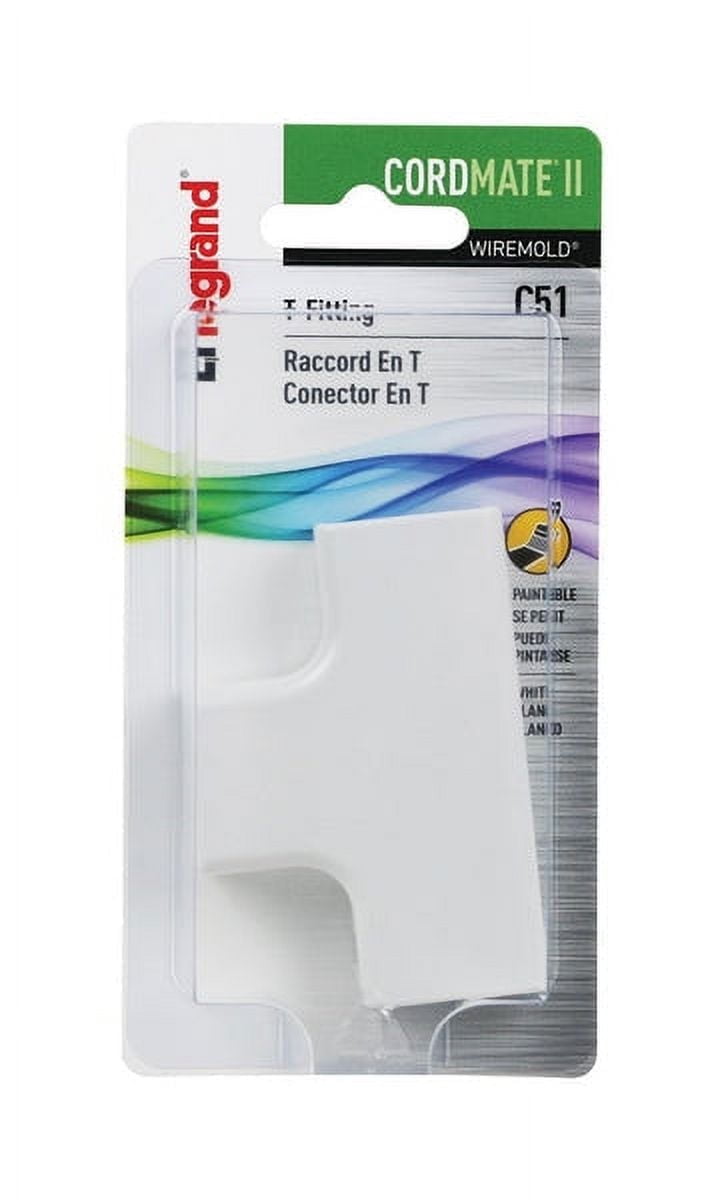 2Pc Wiremold Legrand CordMate 2.87 in. L T-Fitting 1 pk - Walmart Business Supplies