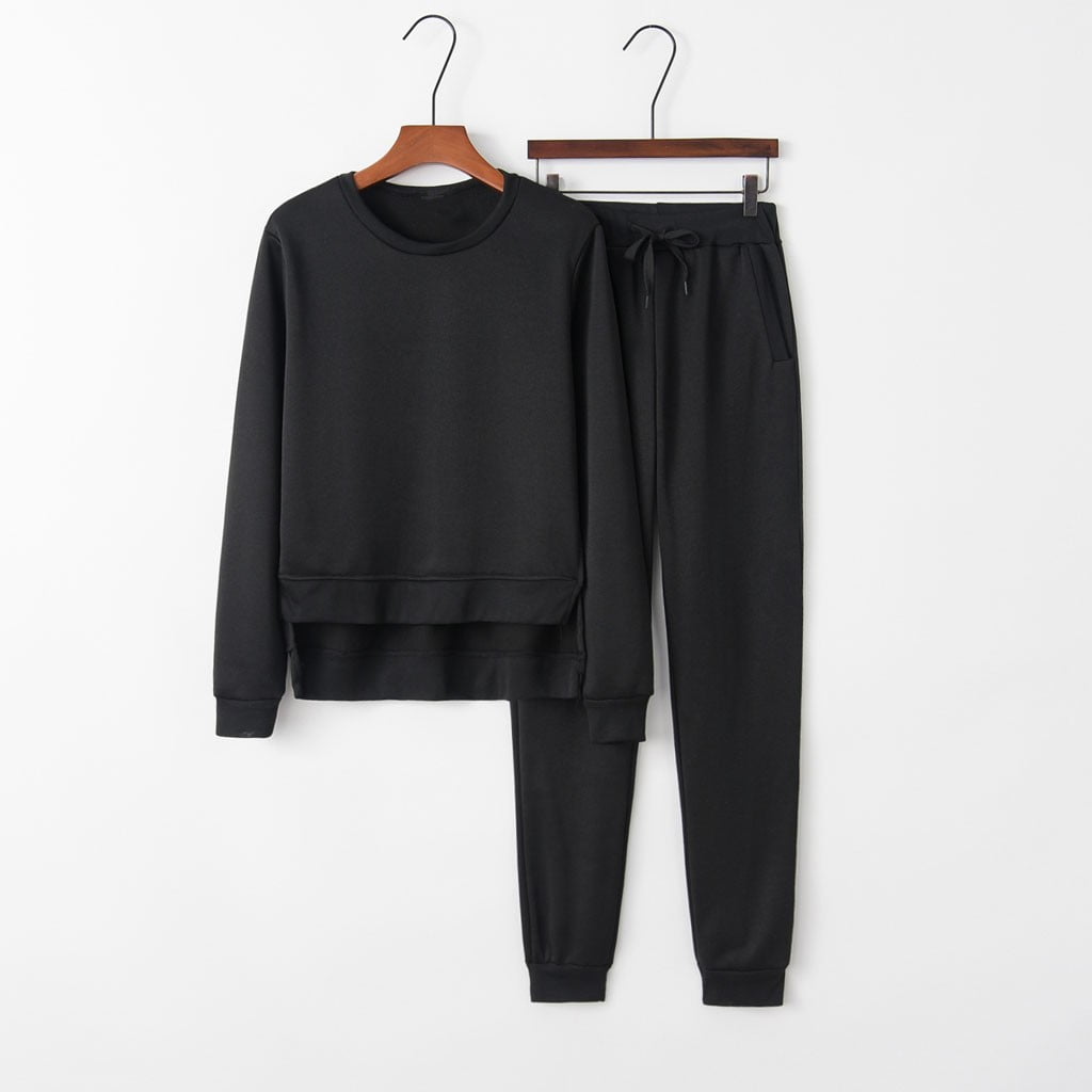 2Pc Women Pure Color Suit Long Sleeve Leisure Pocket Home Sweatpants ... 2Pc Women Pure Color Suit Long Sleeve Leisure Pocket Home Sweatpants ...