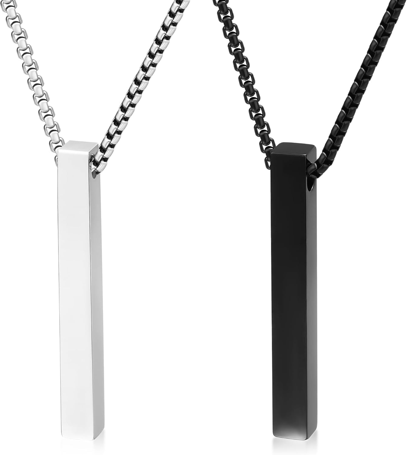 2Pces Bar Pendant Necklace Pull Hook Hands Couple Necklace Set Pinky ...