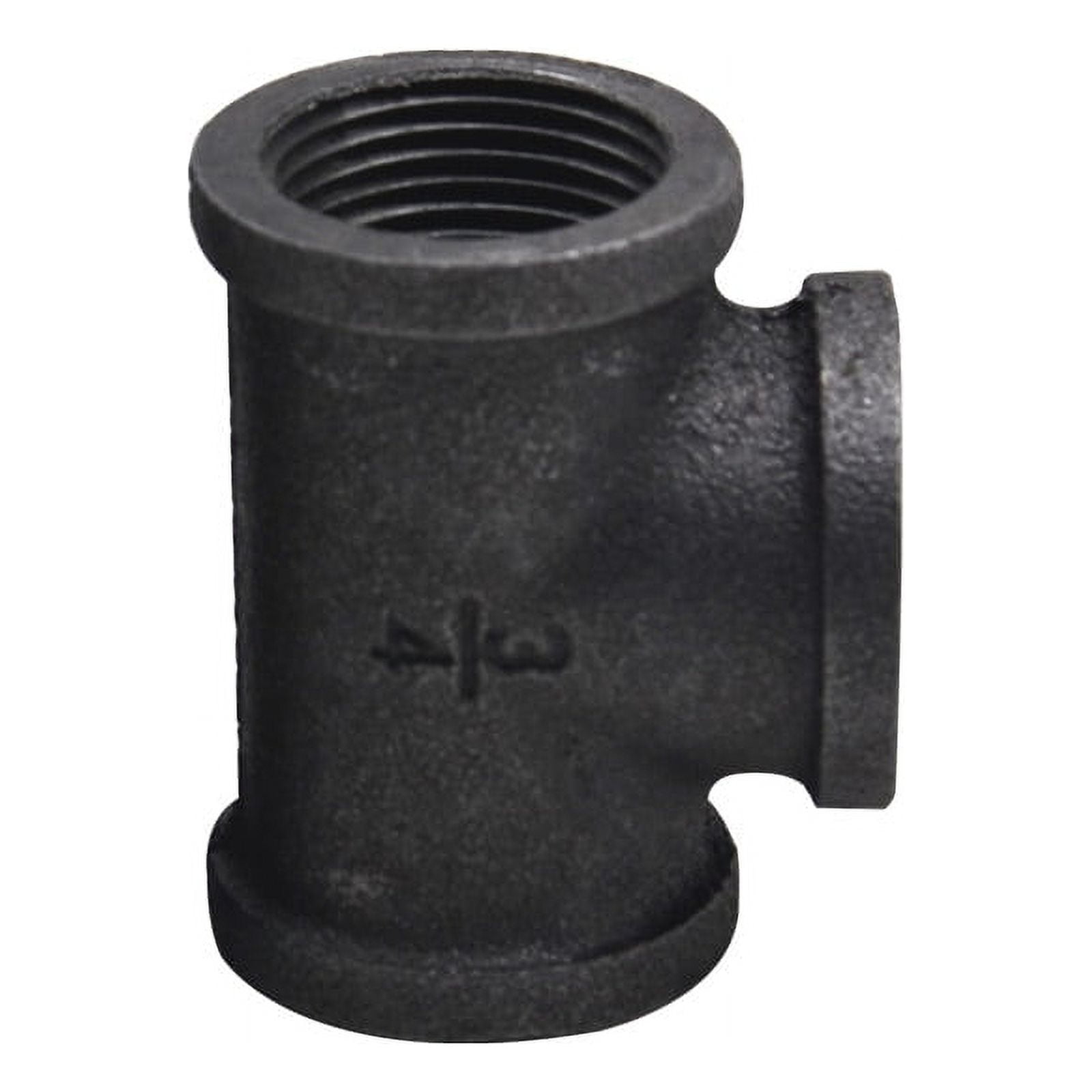 2Pcs 1/2" 3/4" 1" 1-1/4" Retro Black Cast Iron Tee connector Malleable ...