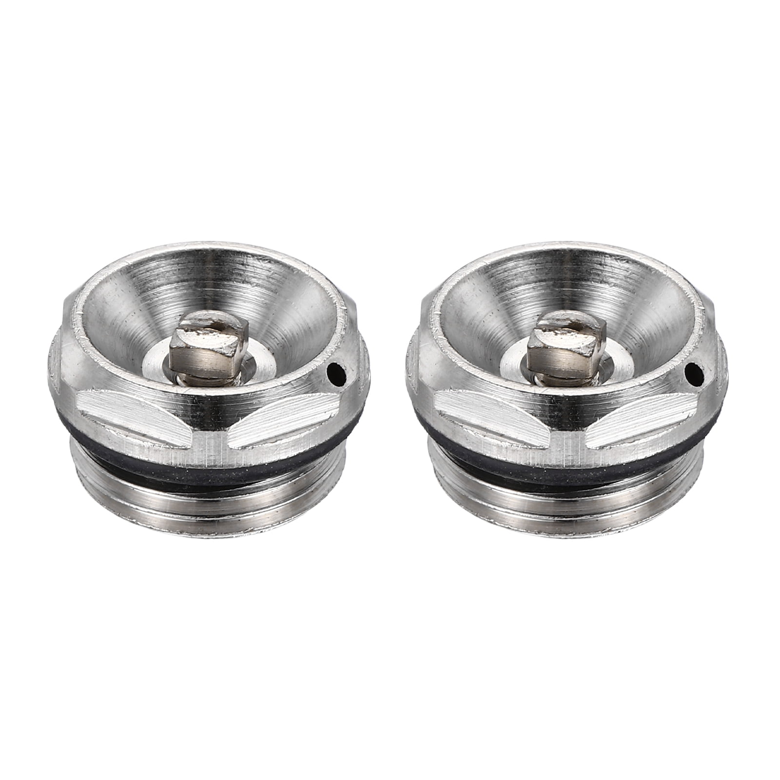 2Pcs 1/2" BSP Manual Radiator Air Vent Plugs, Nickel Plated Brass Plugs ...
