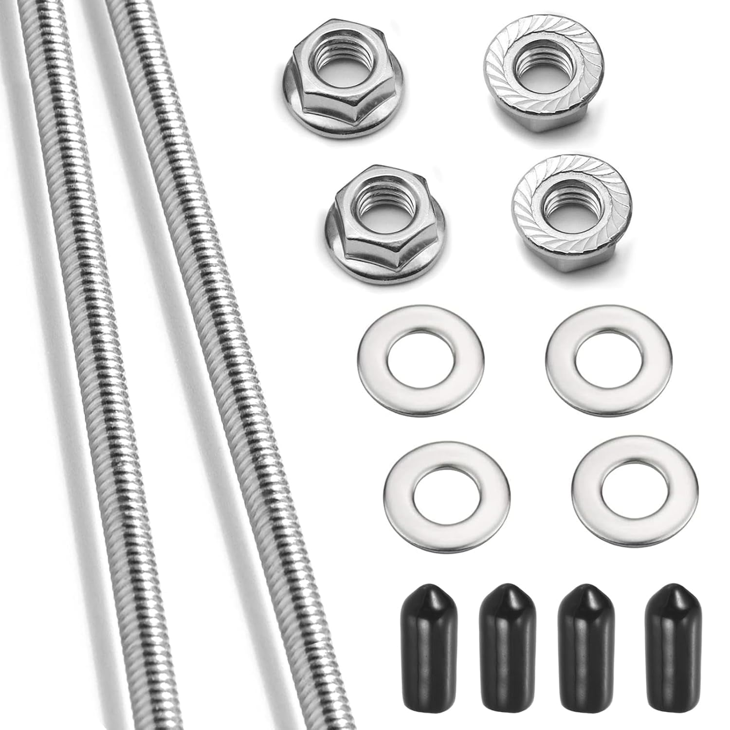 2Pcs 1/4-20 Fully Threaded Rod 12" 304 Stainless Steel Long Threaded ...