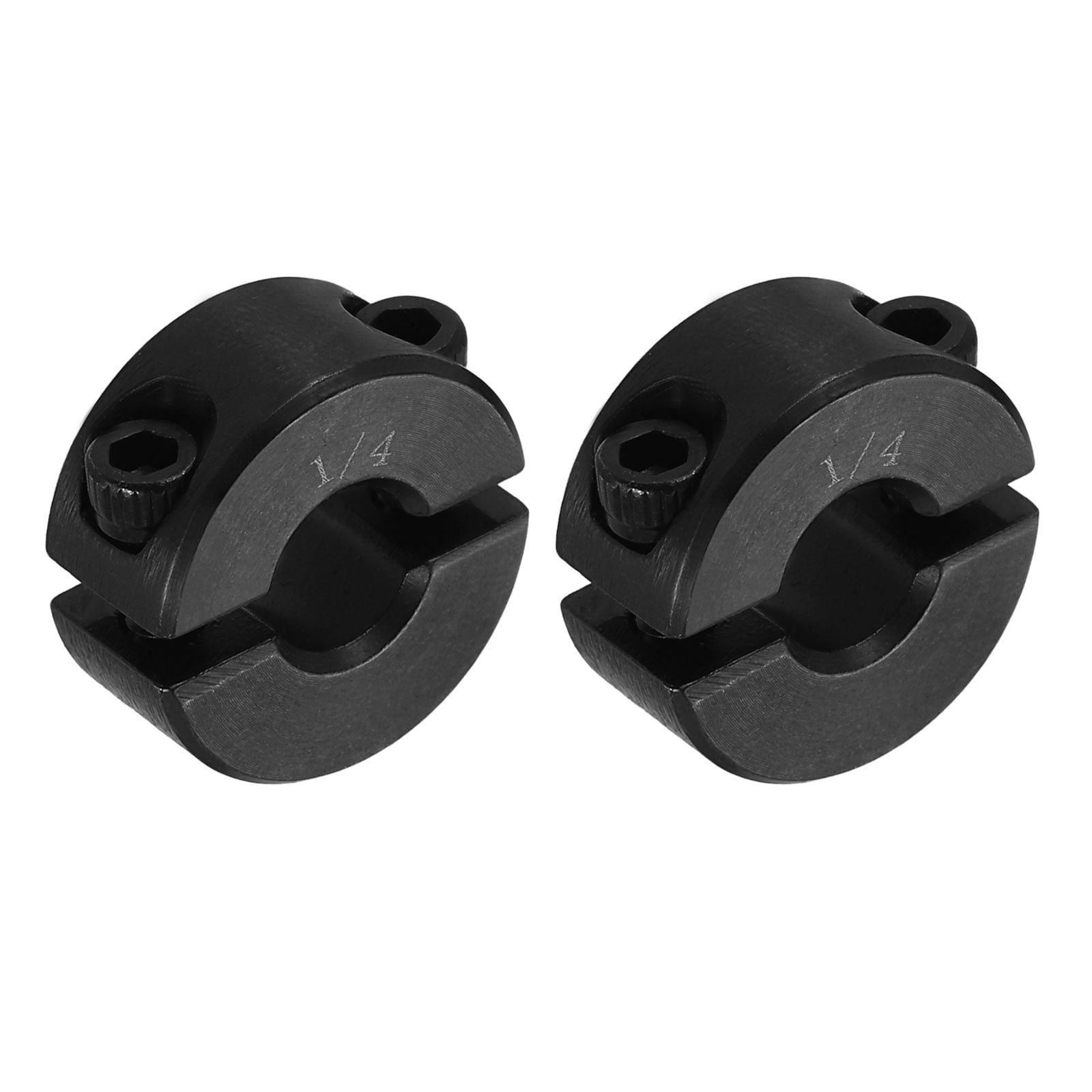 2Pcs 1/4" Bore Double Split Set Screw Shaft Collar OD 11/16", Black ...