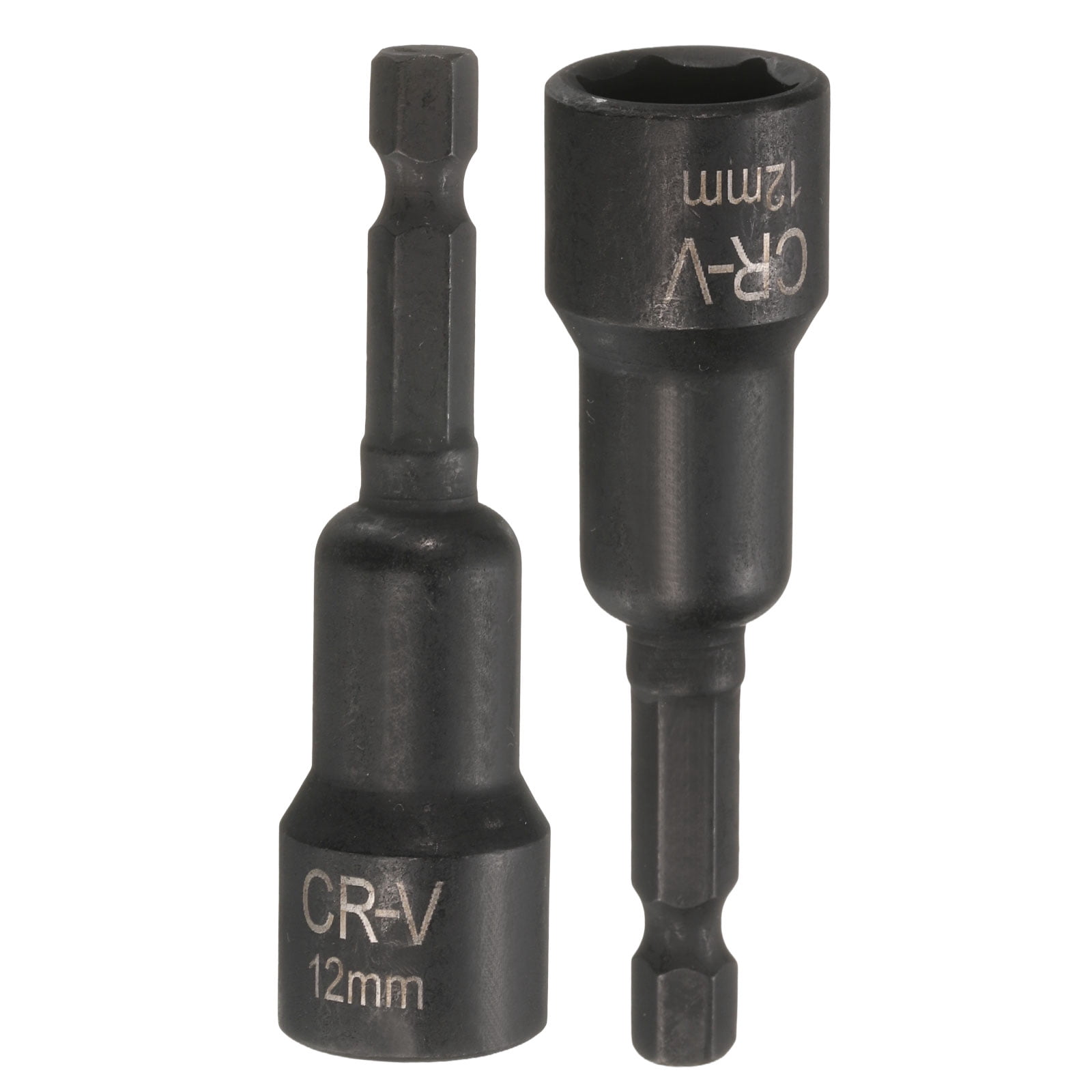 2Pcs 1/4 Hex Shank 12mm Magnetic Hex Socket 65mm Length, CR-V Steel ...