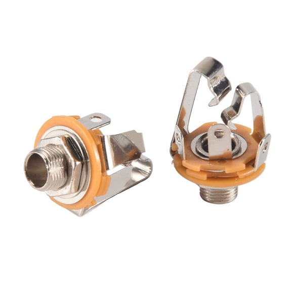 2Pcs 1/4 inch 6.35Mm Stereo Input Jack Plug Socket For Electric Guitar ...