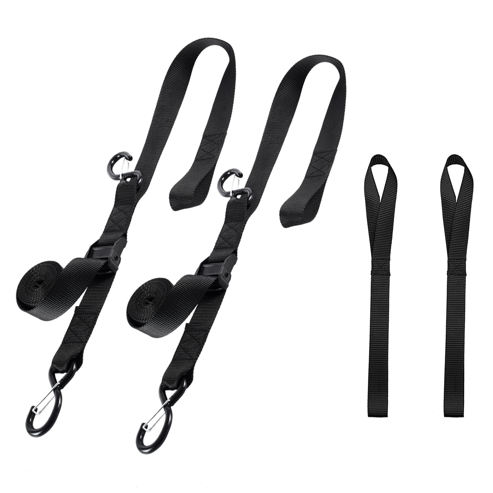 2Pcs (1.5" x 8Ft) Cam Buckle Tie Down Straps with S Hook and Soft Loops ...