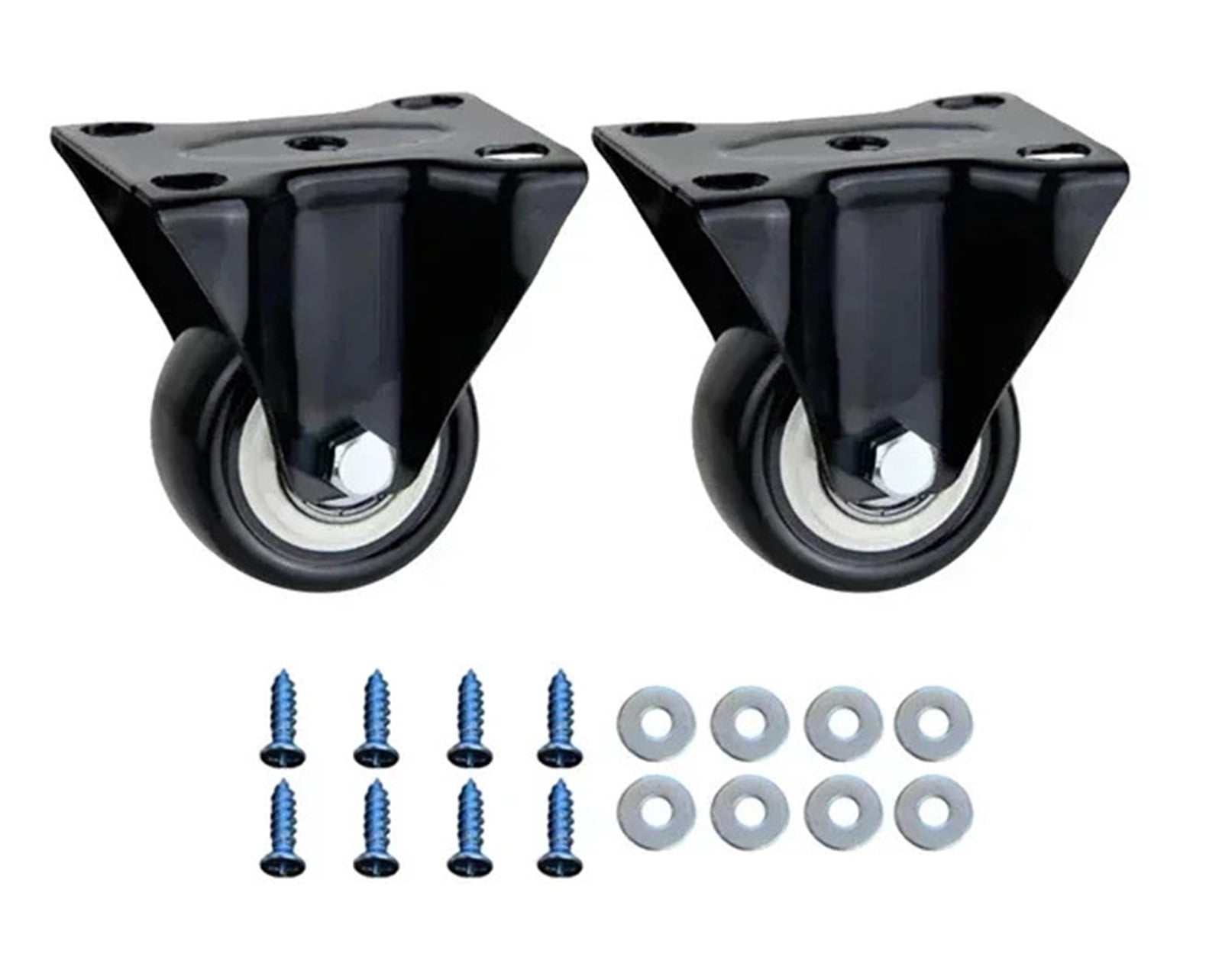 2Pcs 1.5in Heavy Duty Swivel Caster Wheels With Safety Dual Locking And ...