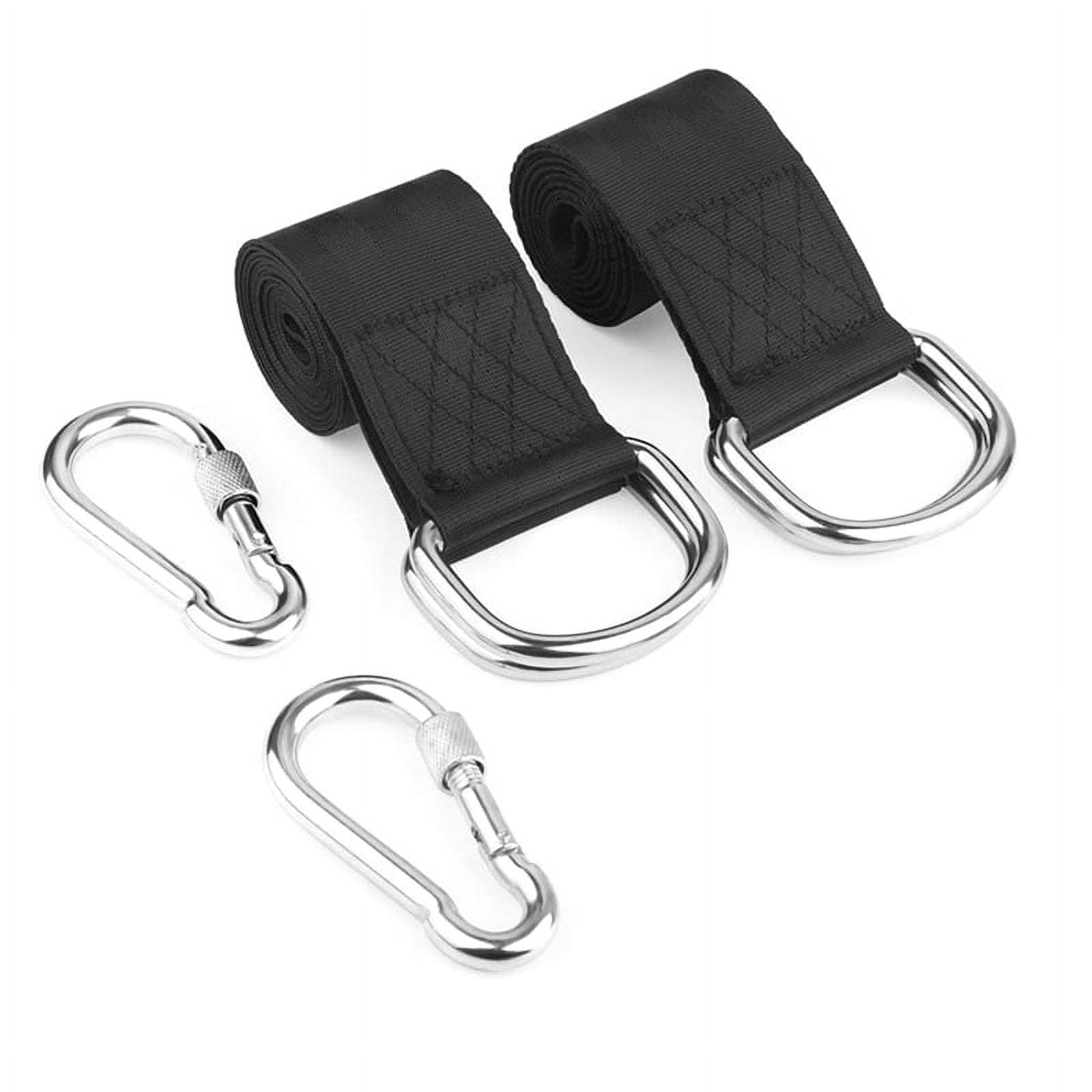 2Pcs 1.5m Tree Swing Straps Hanging Kit with 2 Carabiners Single Bar ...