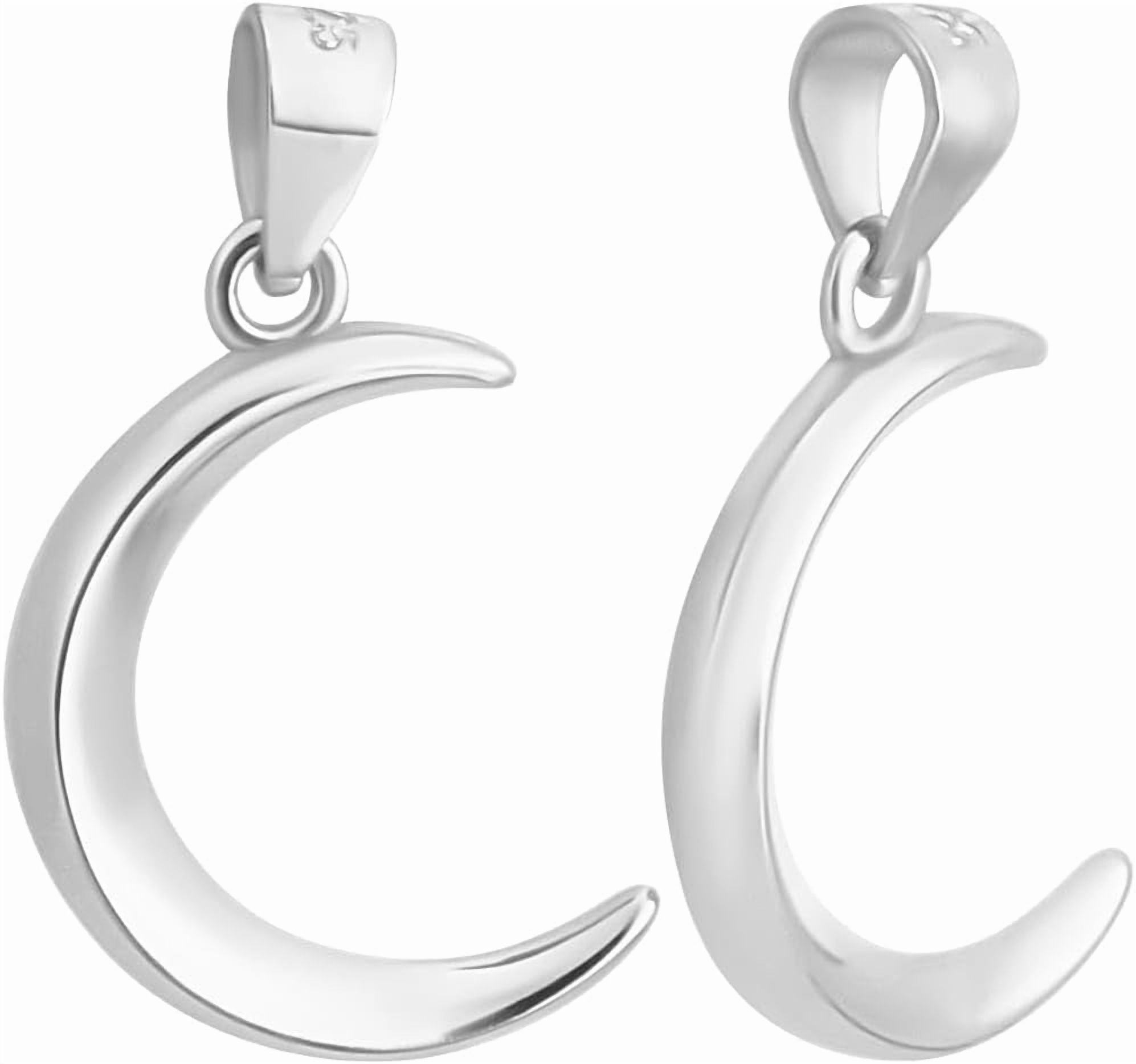 2Pcs 1 Box Moon Charms 925 Sterling Silver Crescent 3D Moon Charm for ...