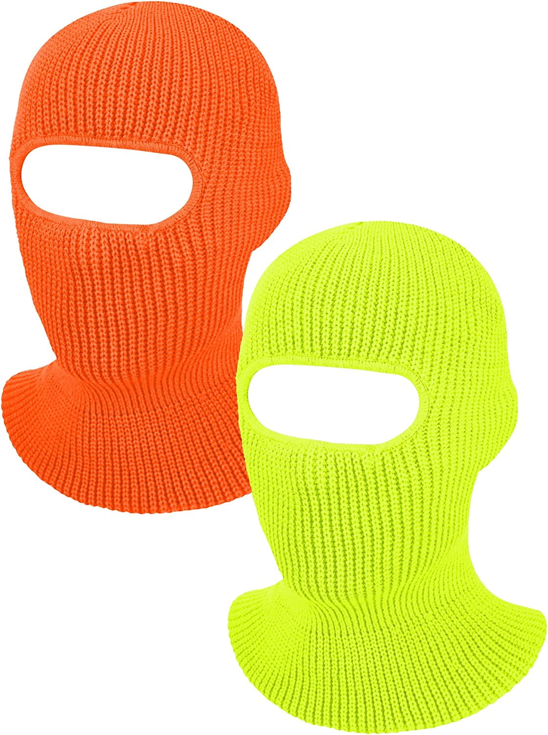 2Pcs 1 Hole Knitted Ski Full Face Cover Hat Adult Winter Balaclava for ...