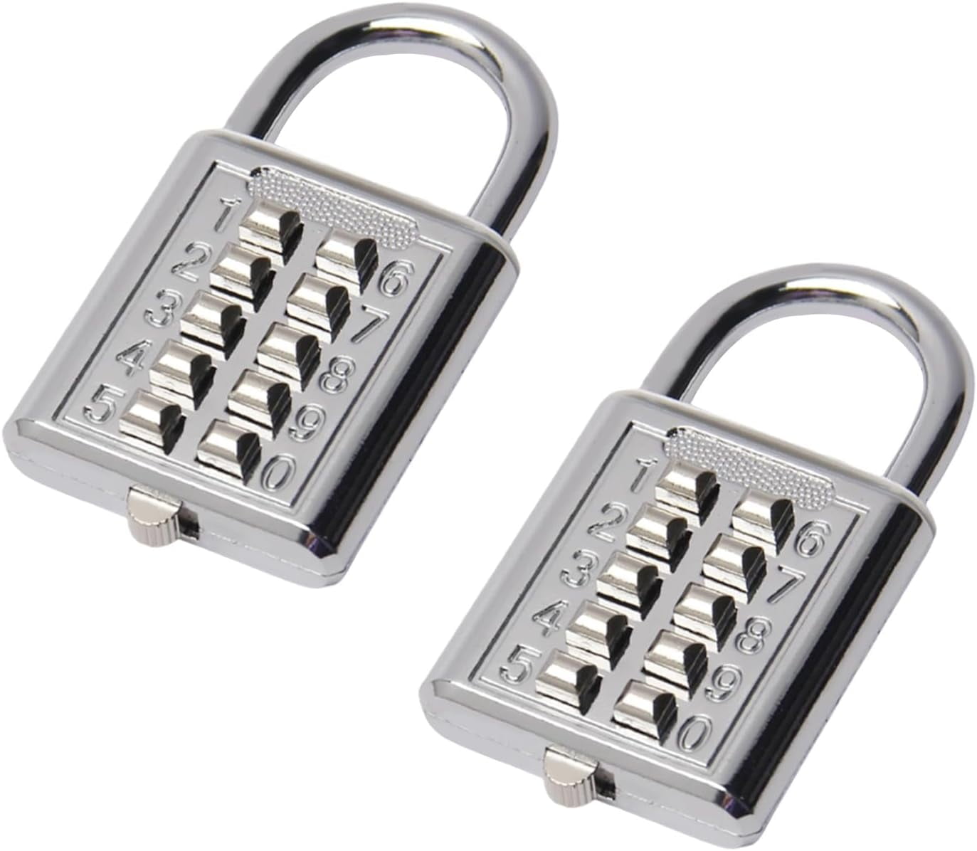 2Pcs 10-Digit Combination Padlock Push Button Lock for Locker Gym, Case ...