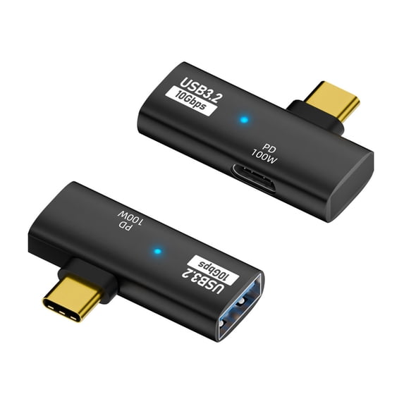 2Pcs 10Gbps PD100W Type C Male to Type C Female & USB Female Connector ...