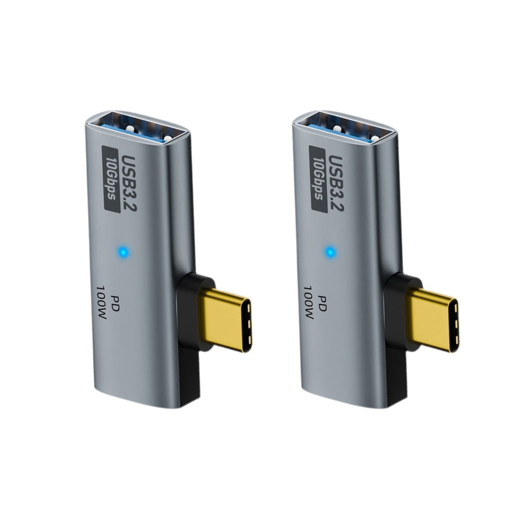 2Pcs 10Gbps PD100W Type C Male to Type C Female & USB Female Connector ...