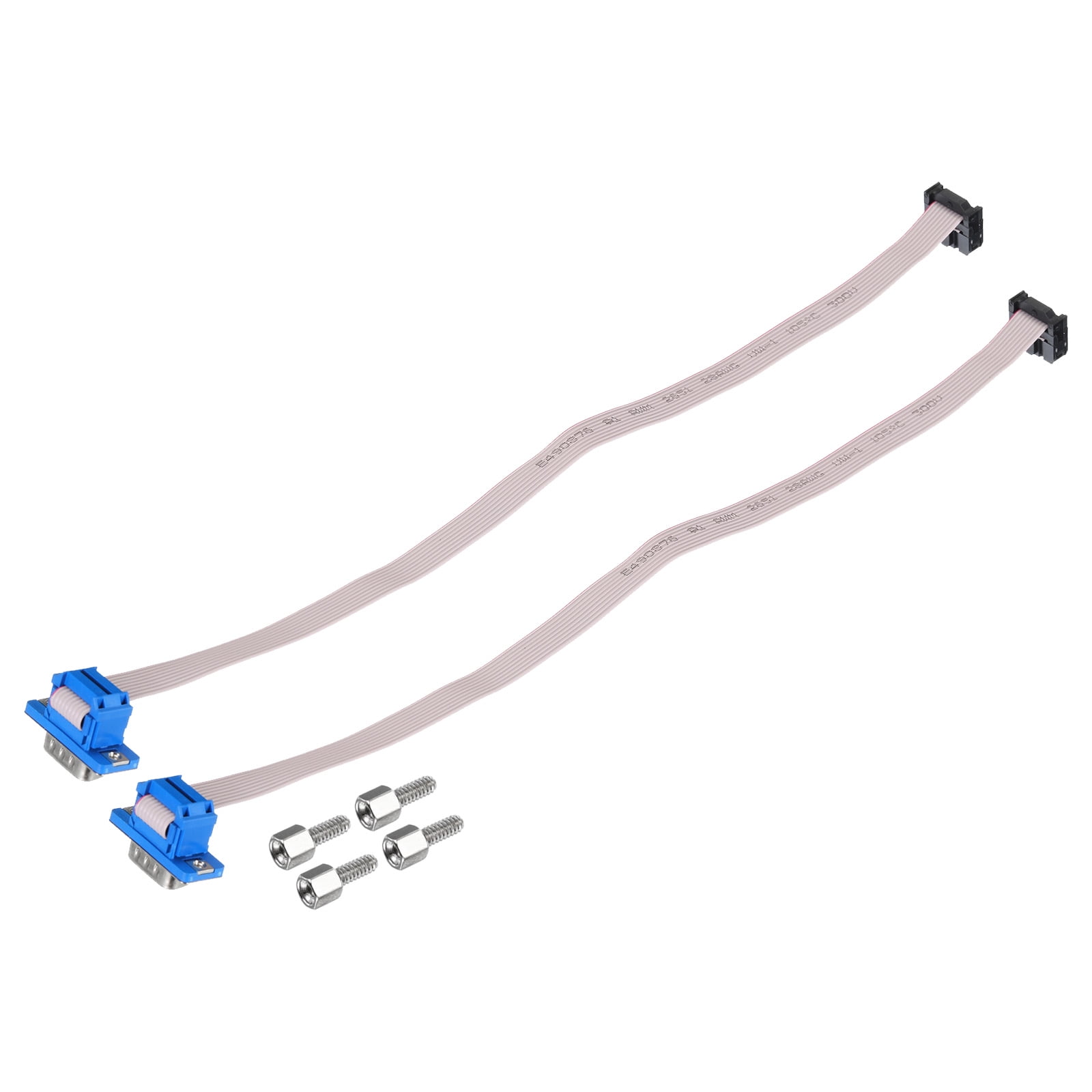 2Pcs 10Pin Flat Ribbon Cable Grey DB9 Male to FC-10P 2.54mm Pitch 30cm ...