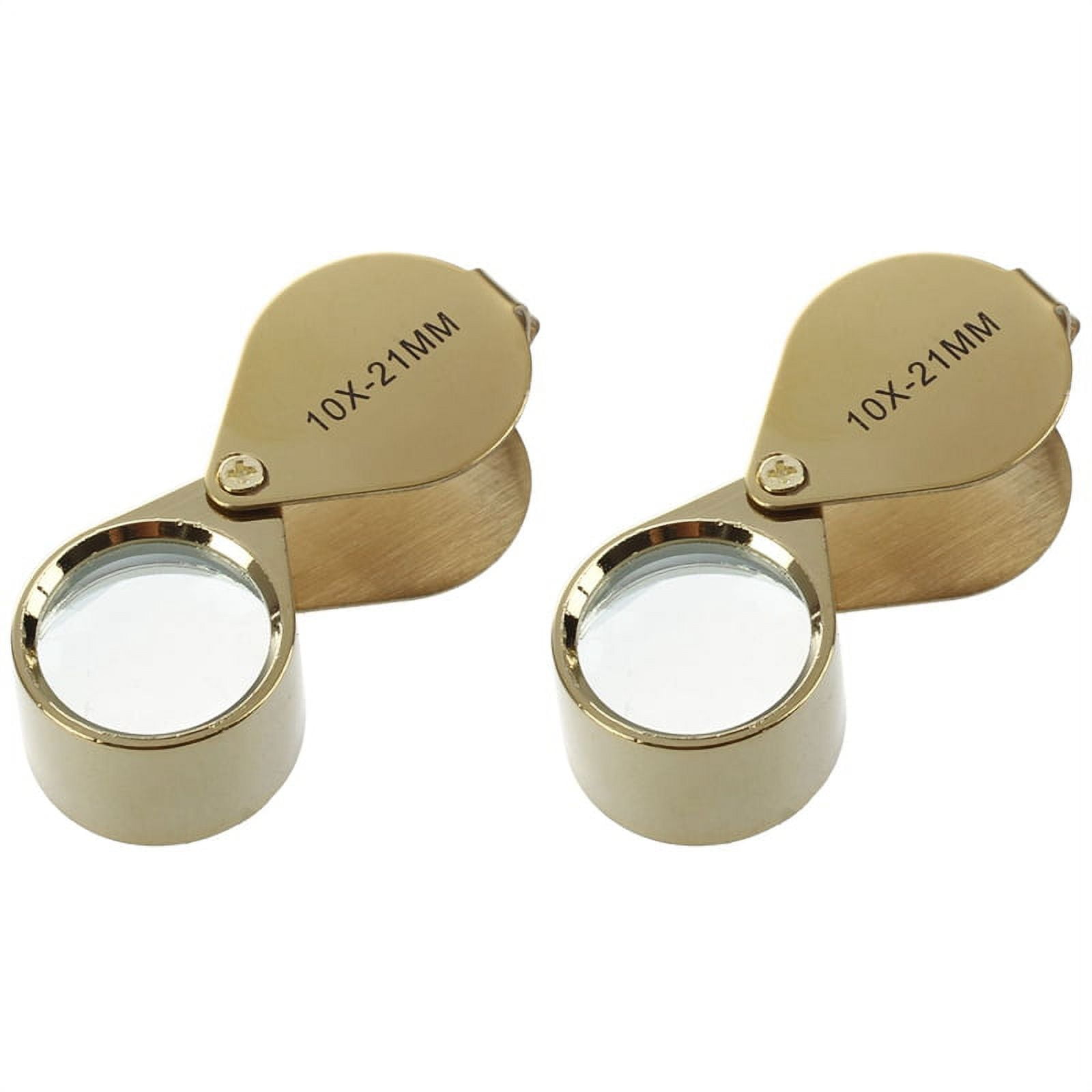 2Pcs 10X Magnifying Magnifier Glass Jewellers Eye Foldable Jewelry Loop ...