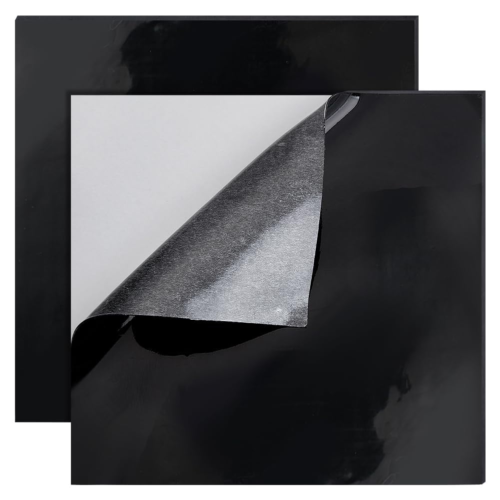 2Pcs 10x10Inch Adhesive Silicone Sheets Black High Temperature Rsistant ...