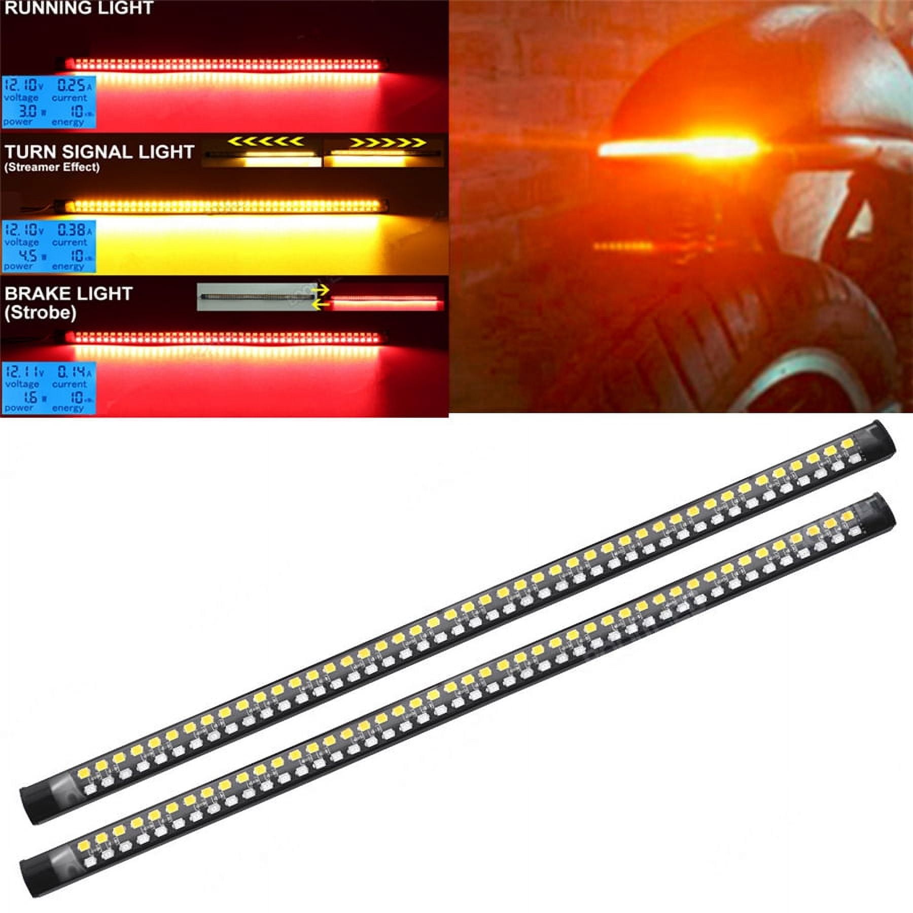 2Pcs 11.8" Motorcycle LED Brake Stop Turn Signal Tail Light Strip Bar ...