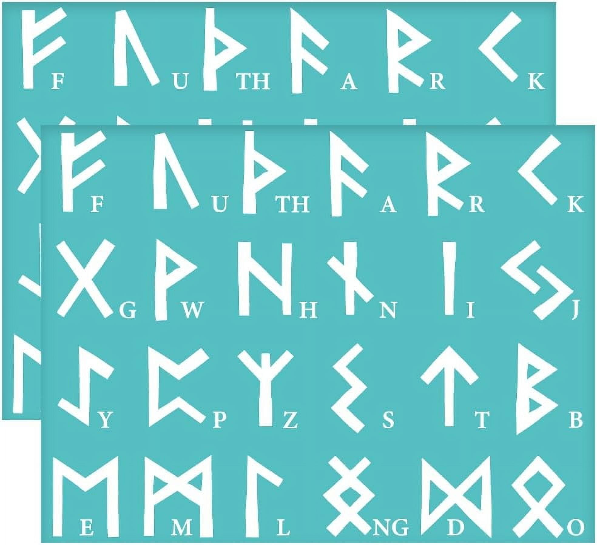 2Pcs 11x8.6 Inch Ancient Alphabet Self-Adhesive Silk Screen Printing ...