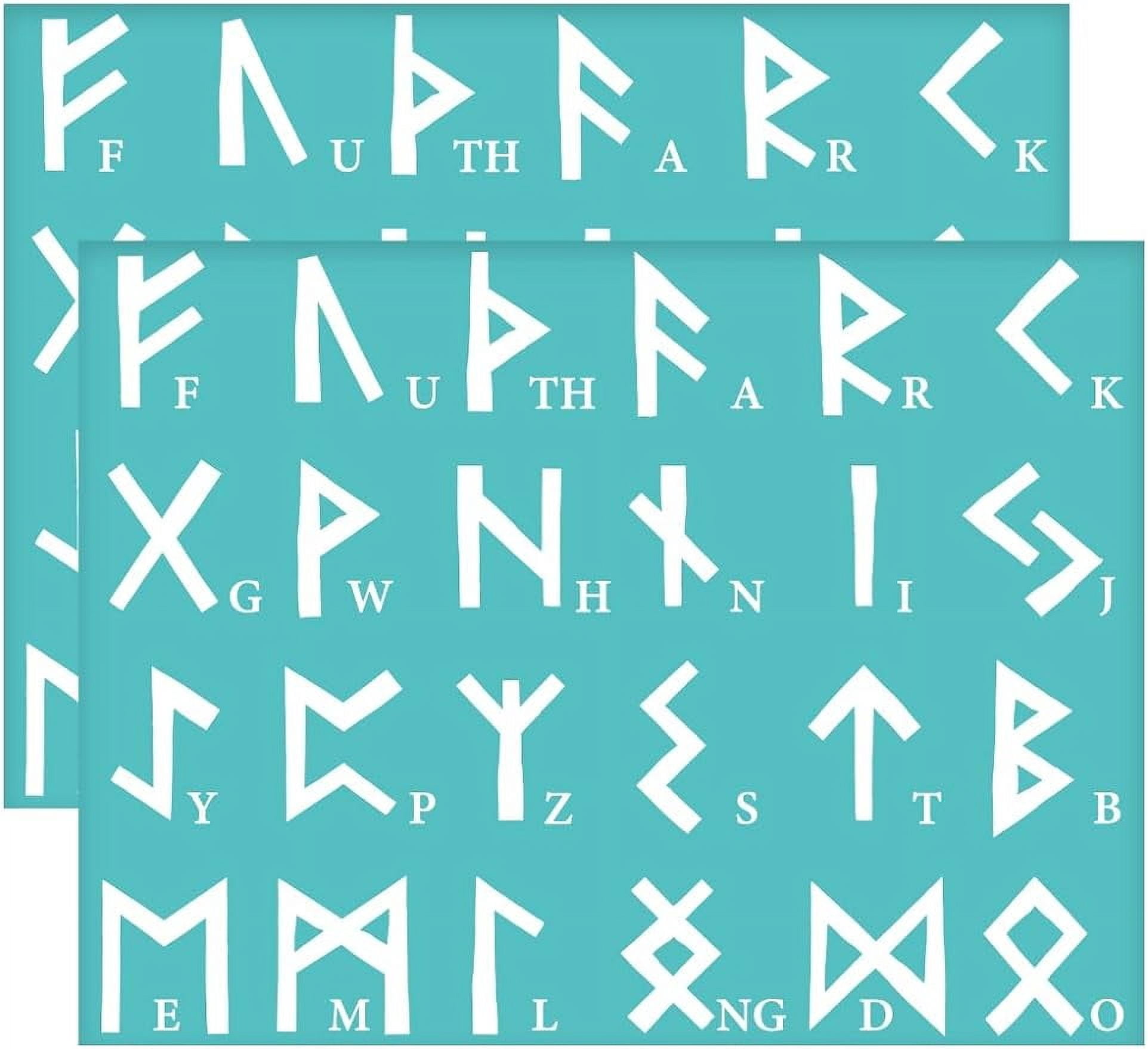 2Pcs 11x8.6 Inch Ancient Alphabet Self-Adhesive Silk Screen Printing ...