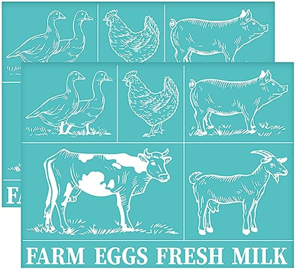 2Pcs 11x8.6 Inch Animal Pattern Self-Adhesive Silk Screen Printing ...