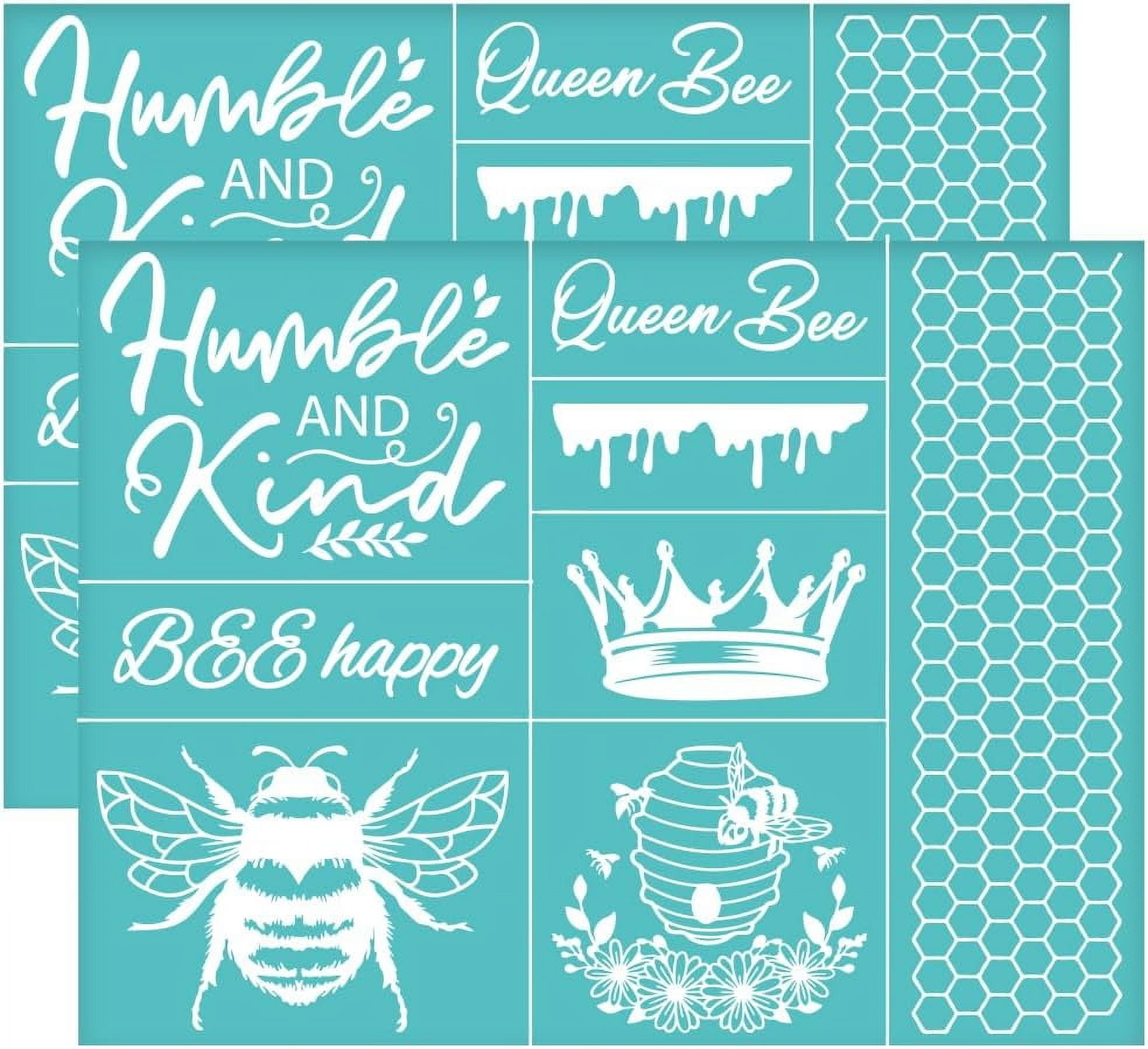 2Pcs 11x8.6 Inch Bee Pattern Self-Adhesive Silk Screen Printing Stencil ...