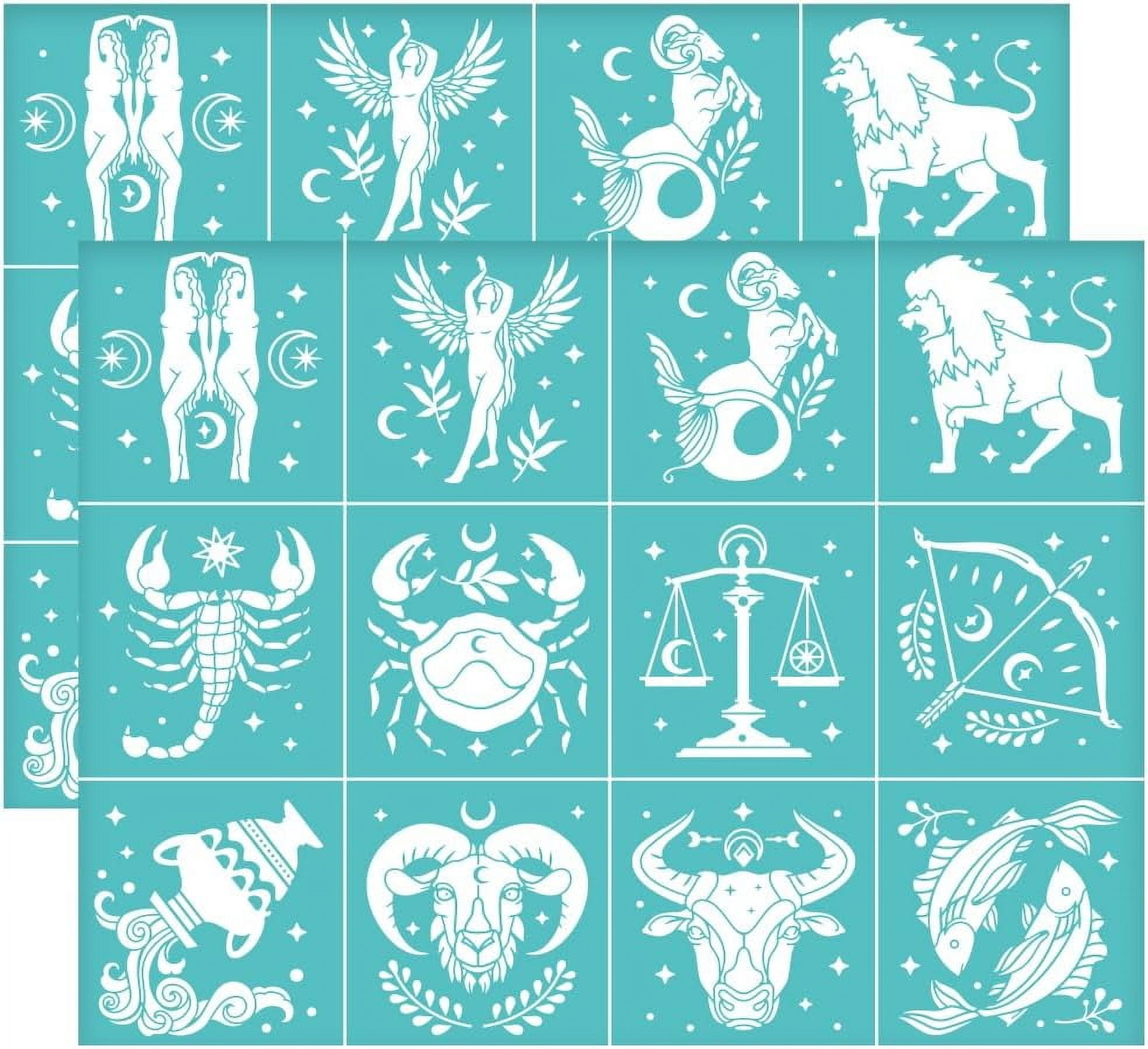 2Pcs 11x8.6 Inch Constellation Self-Adhesive Silk Screen Printing ...