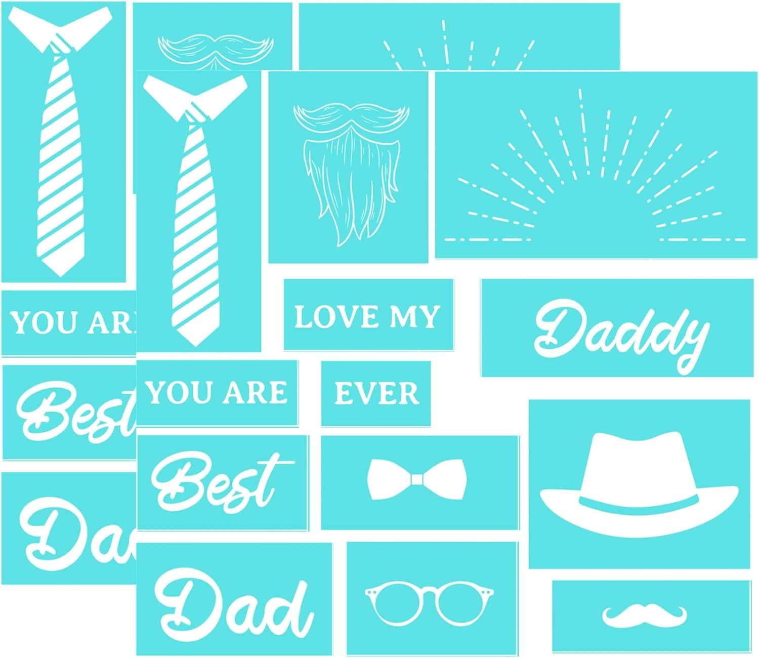 2Pcs 11x8.6 Inch Dad Theme Self-Adhesive Silk Screen Printing Stencil ...