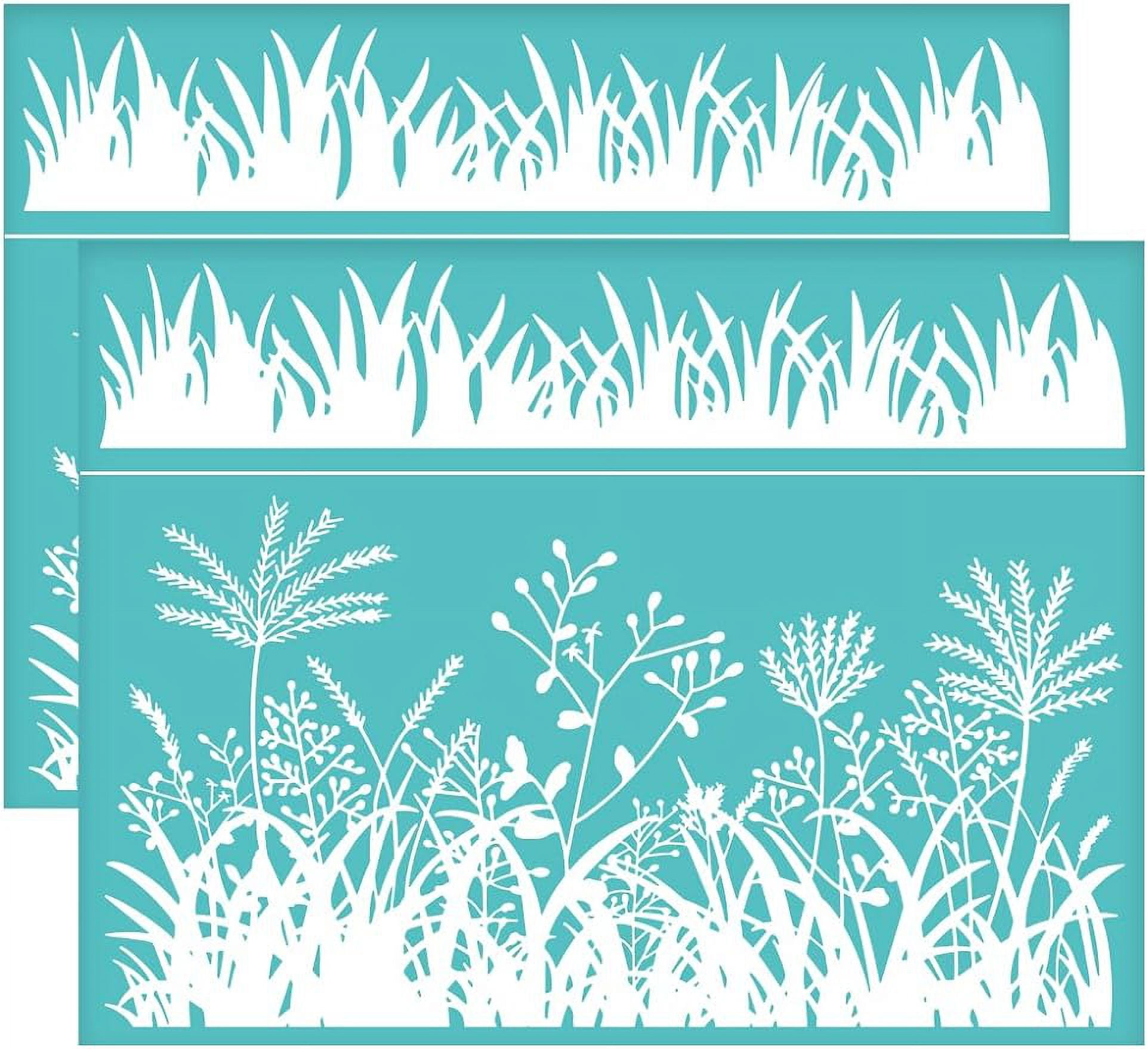 2Pcs 11x8.6 Inch Grass Tussock Self-Adhesive Silk Screen Printing ...