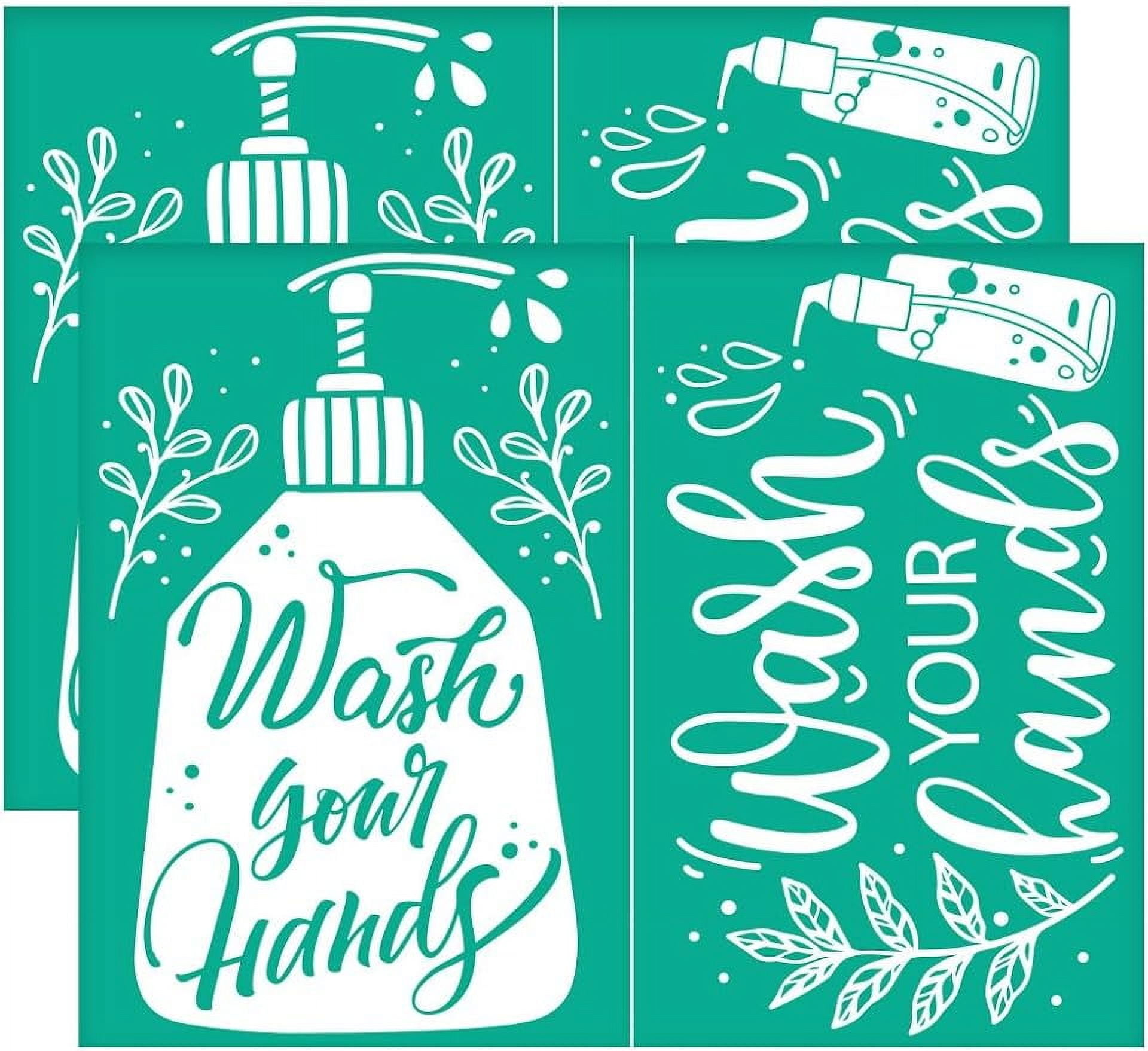 2Pcs 11x8.6 Inch Hand Soap Self-Adhesive Silk Screen Printing Stencil ...