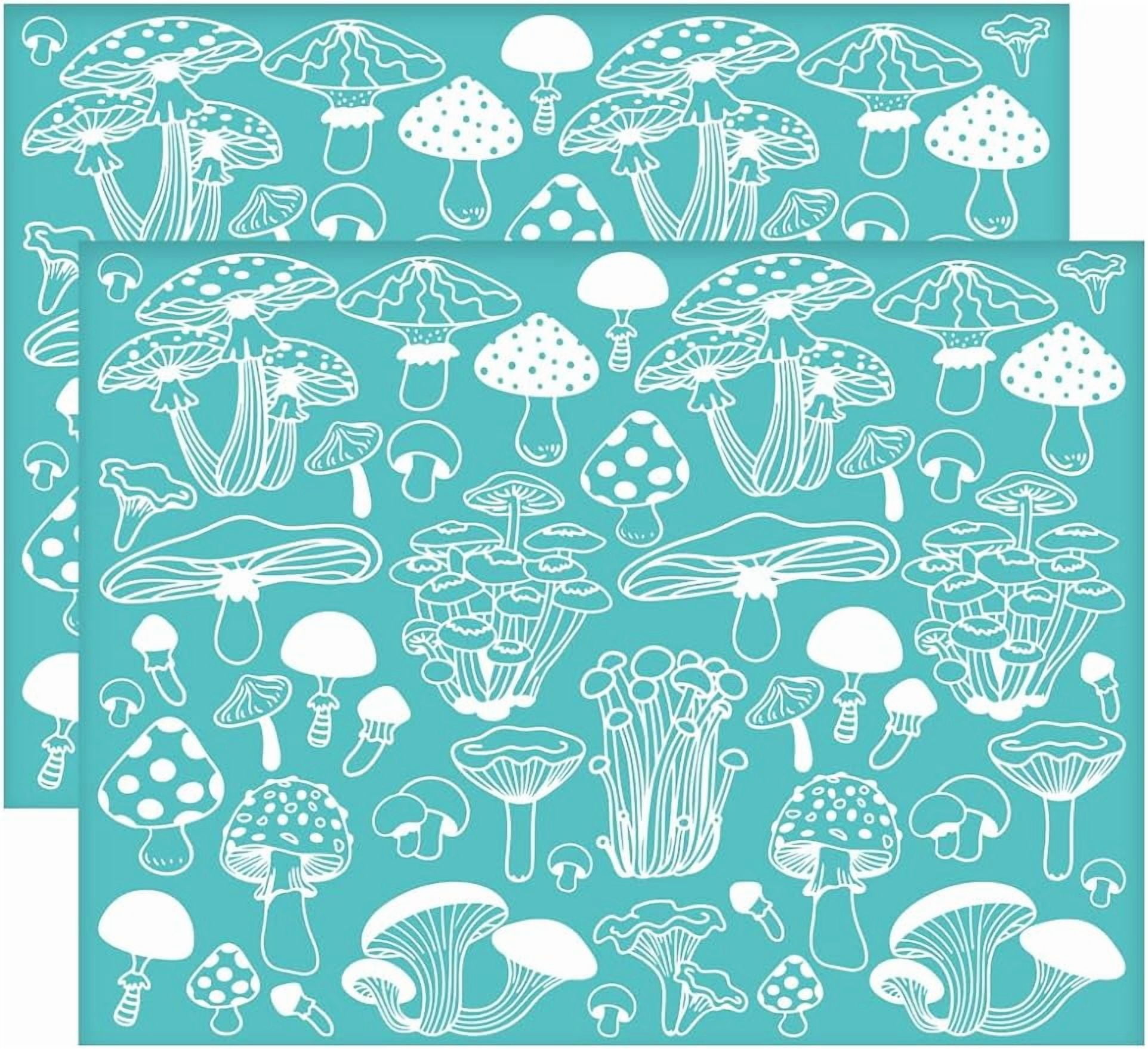 2Pcs 11x8.6 Inch Mushroom Self-Adhesive Silk Screen Printing Stencil ...