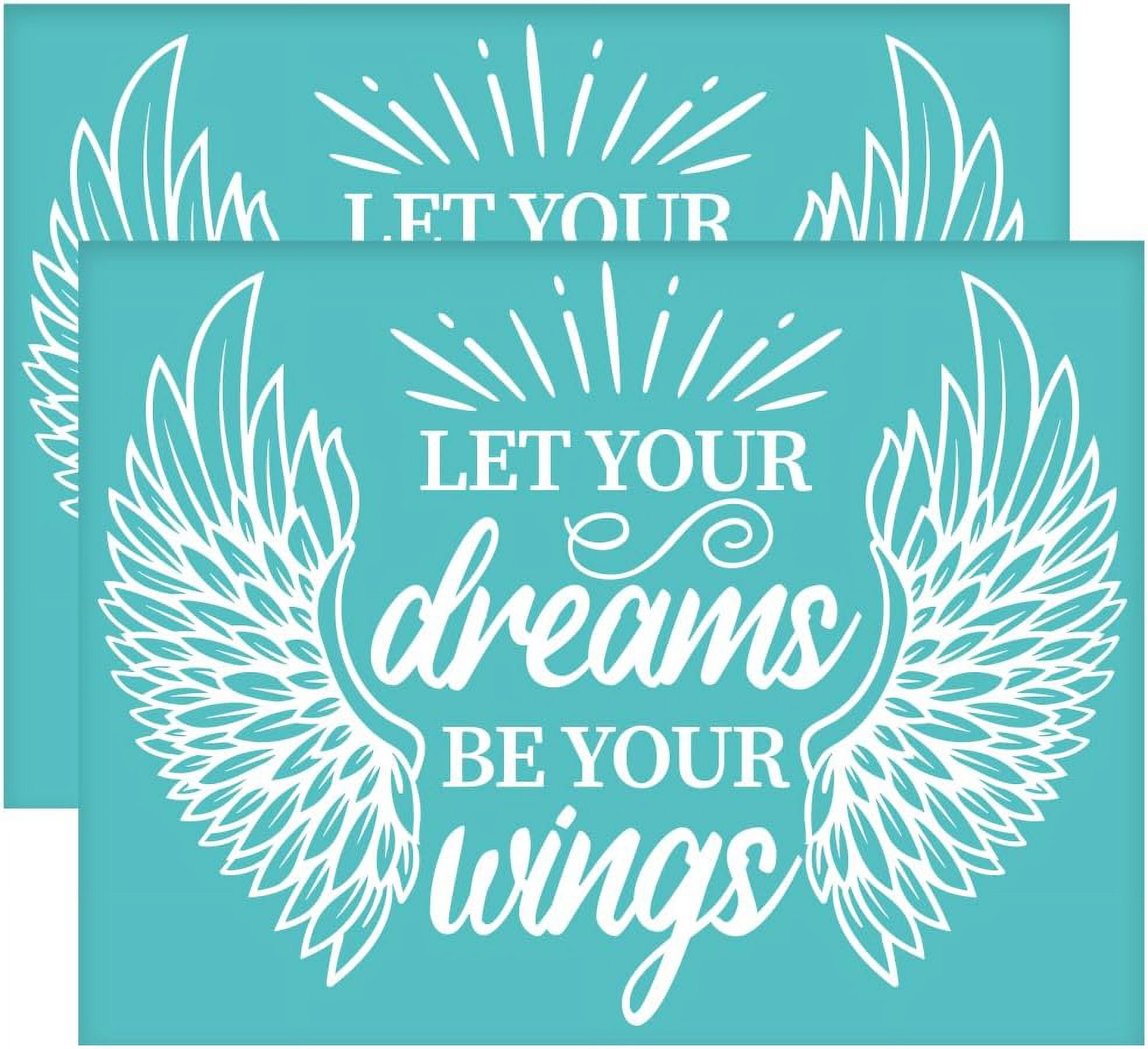 2Pcs 11x8.6 Inch Self-Adhesive Silk Screen Printing Stencil Wings Silk ...