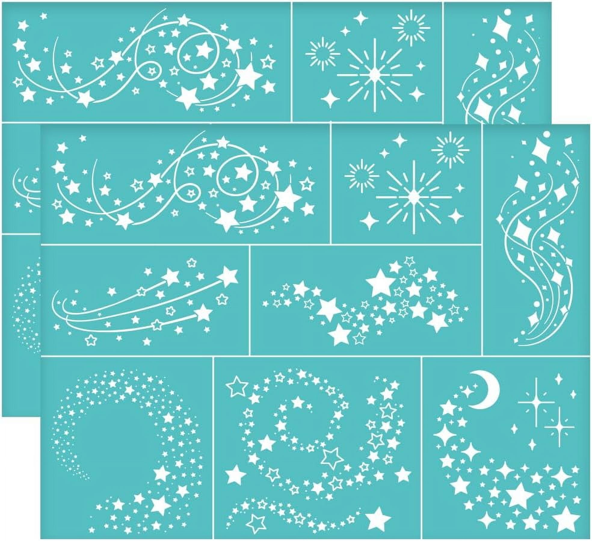 2Pcs 11x8.6 Inch Stars Self-Adhesive Silk Screen Printing Stencil ...