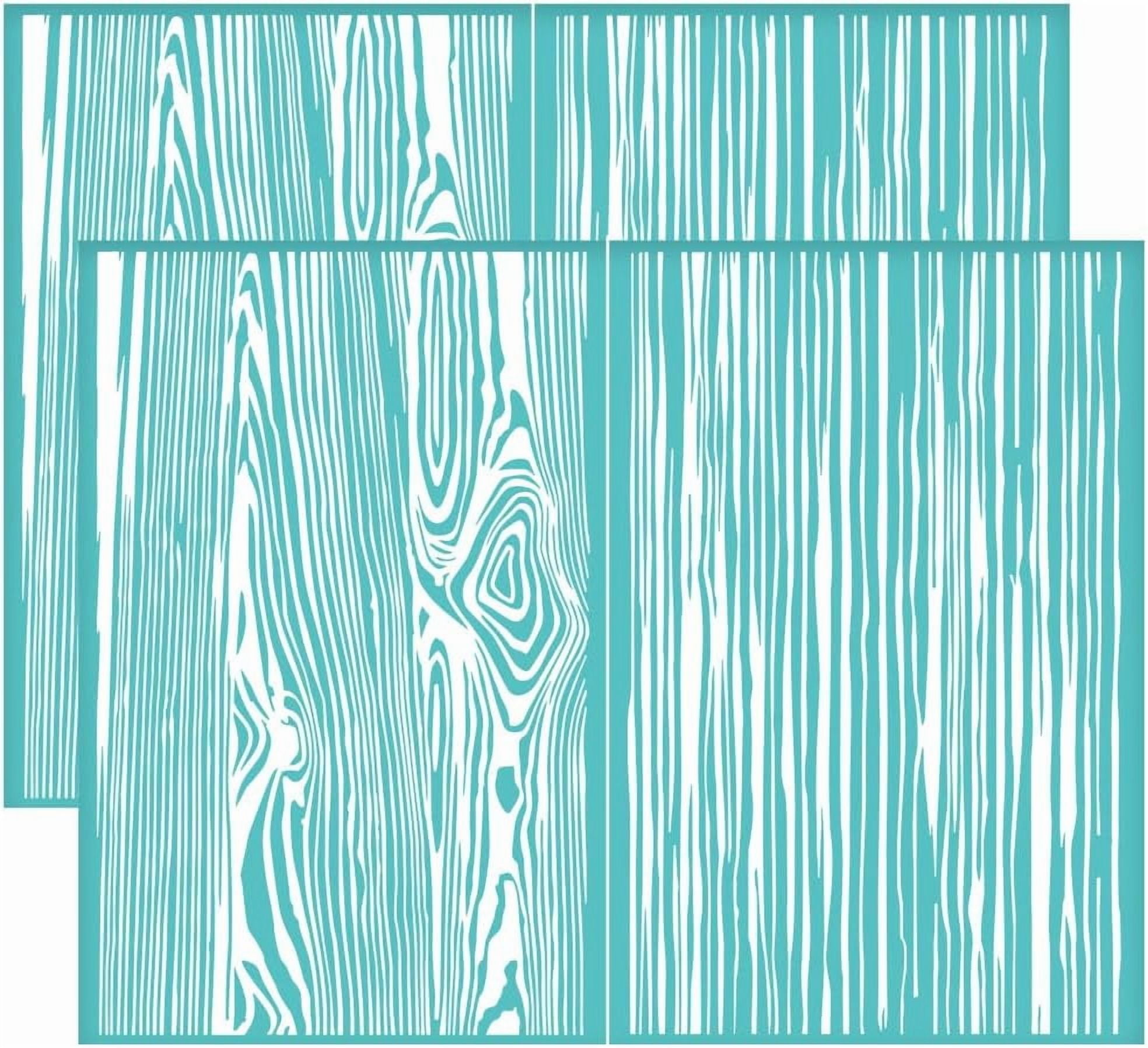 2Pcs 11x8.6 Inch Wooden Texture Self-Adhesive Silk Screen Printing Stencil Wood Grain Mesh ...