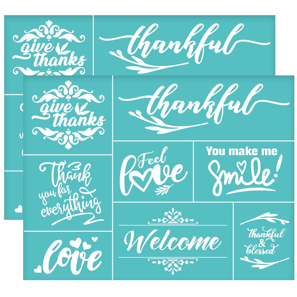 2Pcs 11x8.6 Inch Word Pattern Self-Adhesive Silk Screen Printing ...