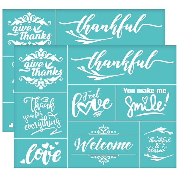 2Pcs 11x8.6 Inch Word Pattern Self-Adhesive Silk Screen Printing ...