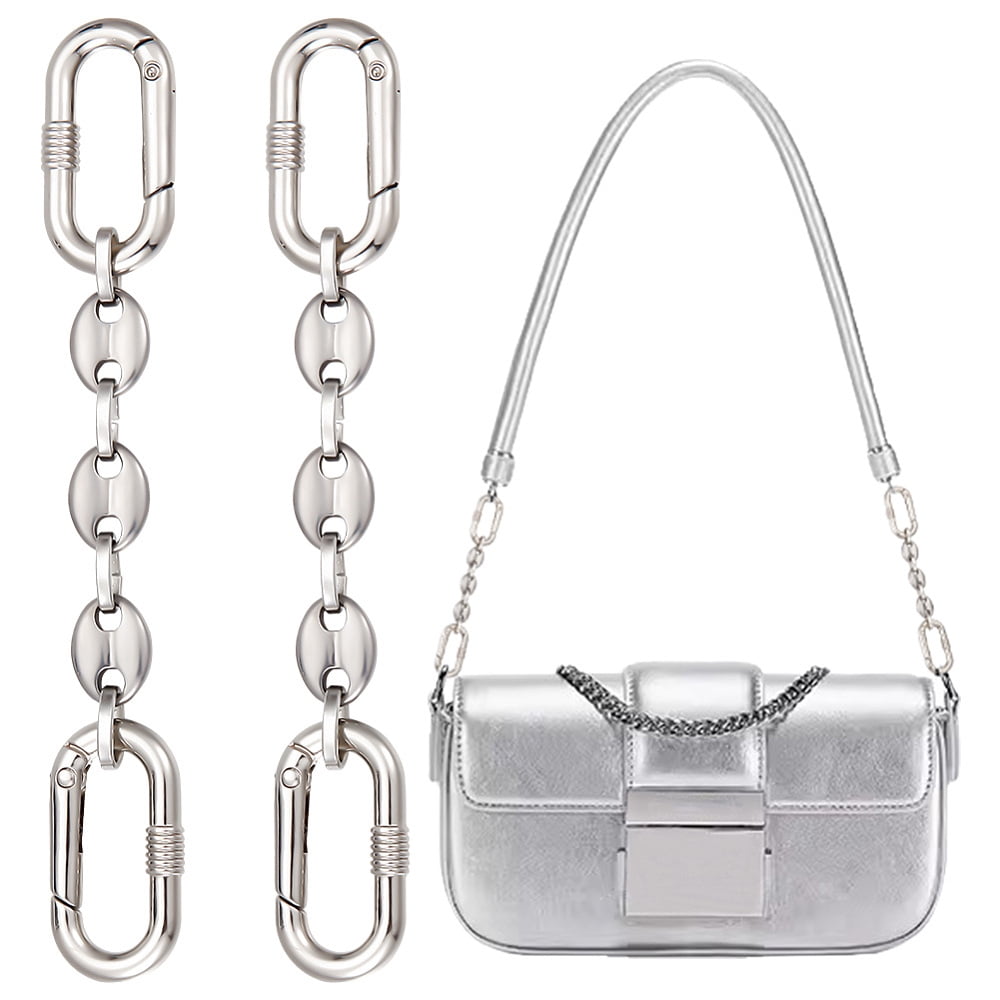 2Pcs 12.5cm Stainless Steel Oval Link Bag Extender Chains with Zinc ...