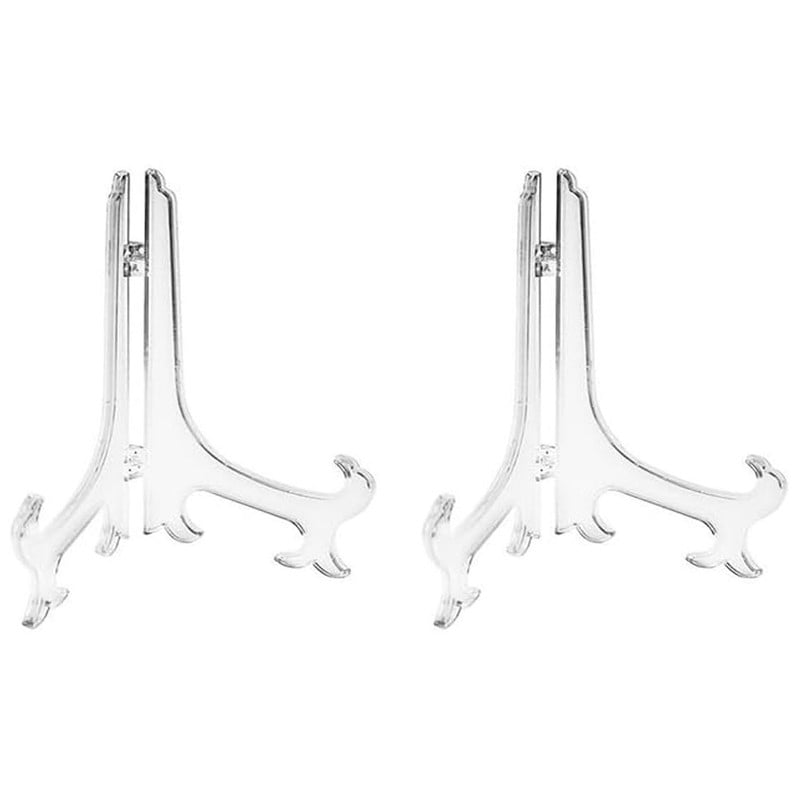 2Pcs 12 Inch Plate Stand, Plastic Clear Pedestal Display Stand Holders ...