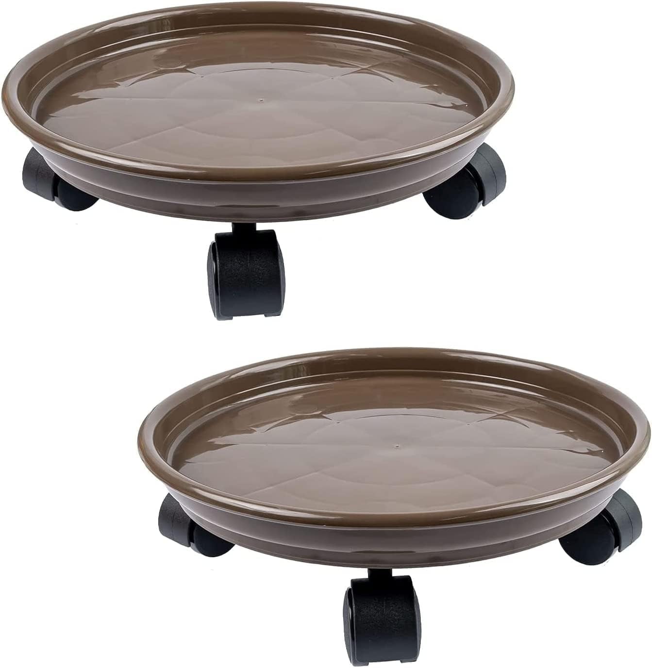2Pcs 13 inch brown Plant Caddy,Planter Pot Mover, Plant Pot Pallet ...