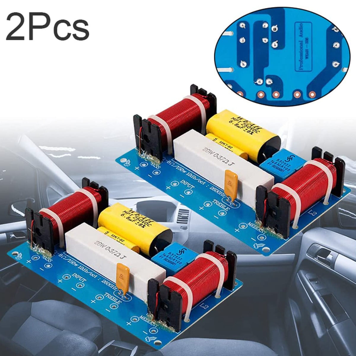 2Pcs 120W Speaker Crossover 3 Way Audio Frequency Divider Loudspeaker ...