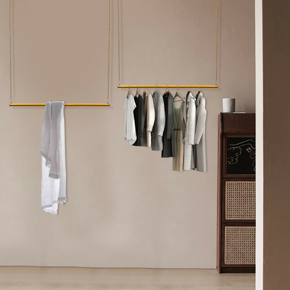 2Pcs 120cm Clothes Metal Chain Rack Hanging Clothing Garment Display ...