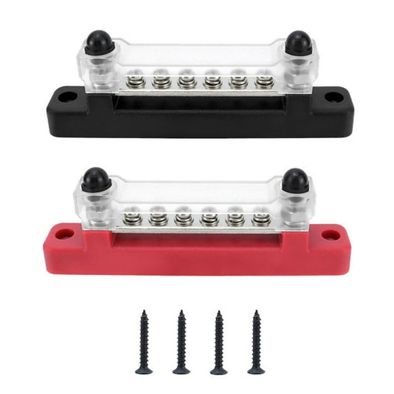 2Pcs 12V‑48V 150A Power Distribution Block 6 Studs M6 Battery Bus Bar For Car - Walmart.com