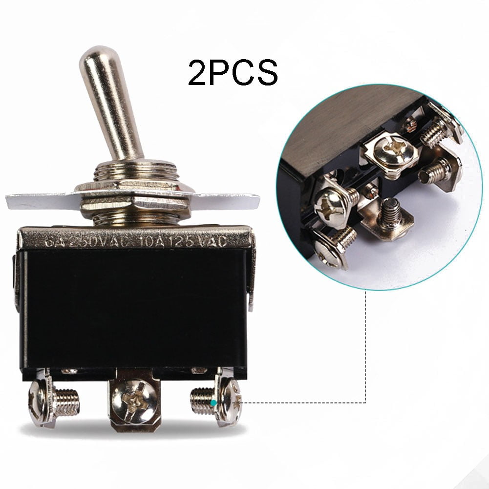 2Pcs 12V Car 20A 6 Pin Metal On/Off/On Center Off Toggle/Flick Switch ...