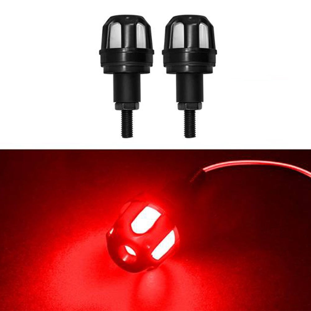 2Pcs 12V Motorcycle LED Handlebar End Turn Signal Light Flasher Handle ...