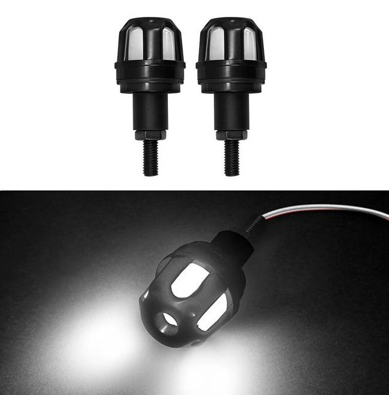 2Pcs 12V Motorcycle LED Handlebar End Turn Signal Light Flasher Handle ...