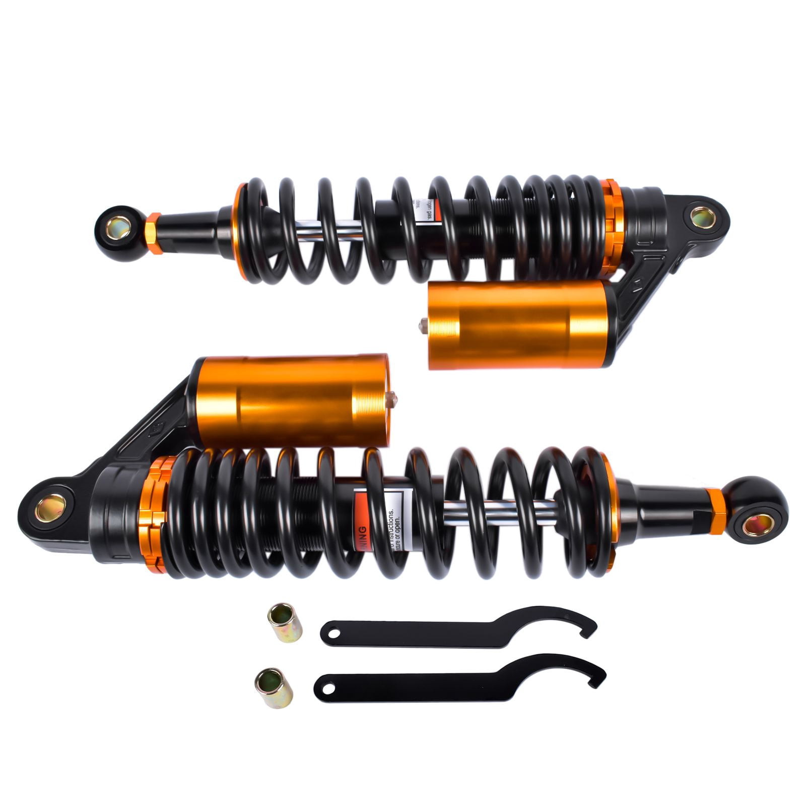 2Pcs 13.5'' 340mm Rear Shock Absorbers - Eye to Eye, Black & Gold ...